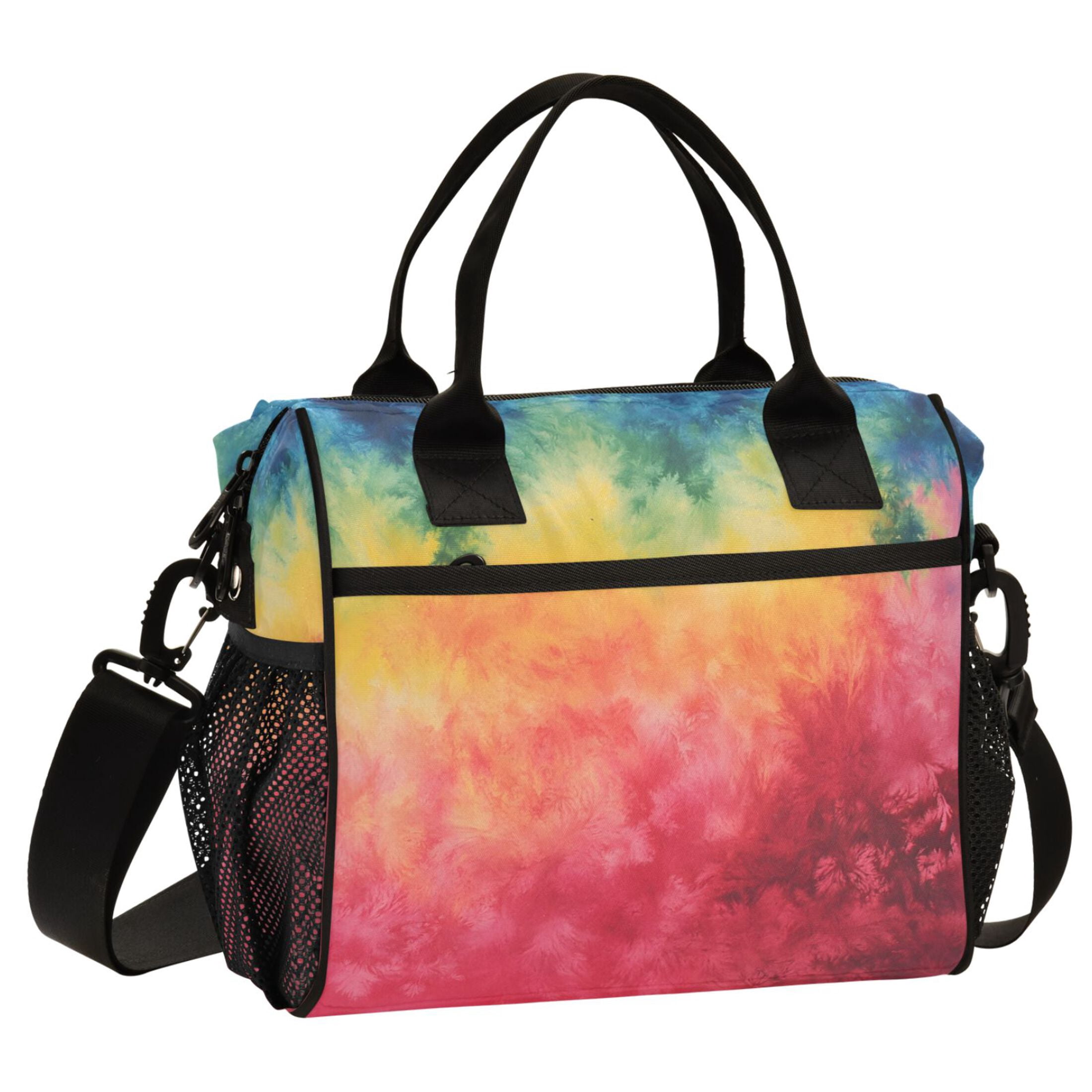ALAZA Blue and Red Tie Dye Print Cooler Lunch Bag Insulated Reusable ...