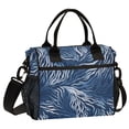 ALAZA Blue Wavy Stripes Print Cooler Lunch Bag Insulated Reusable Lunch ...
