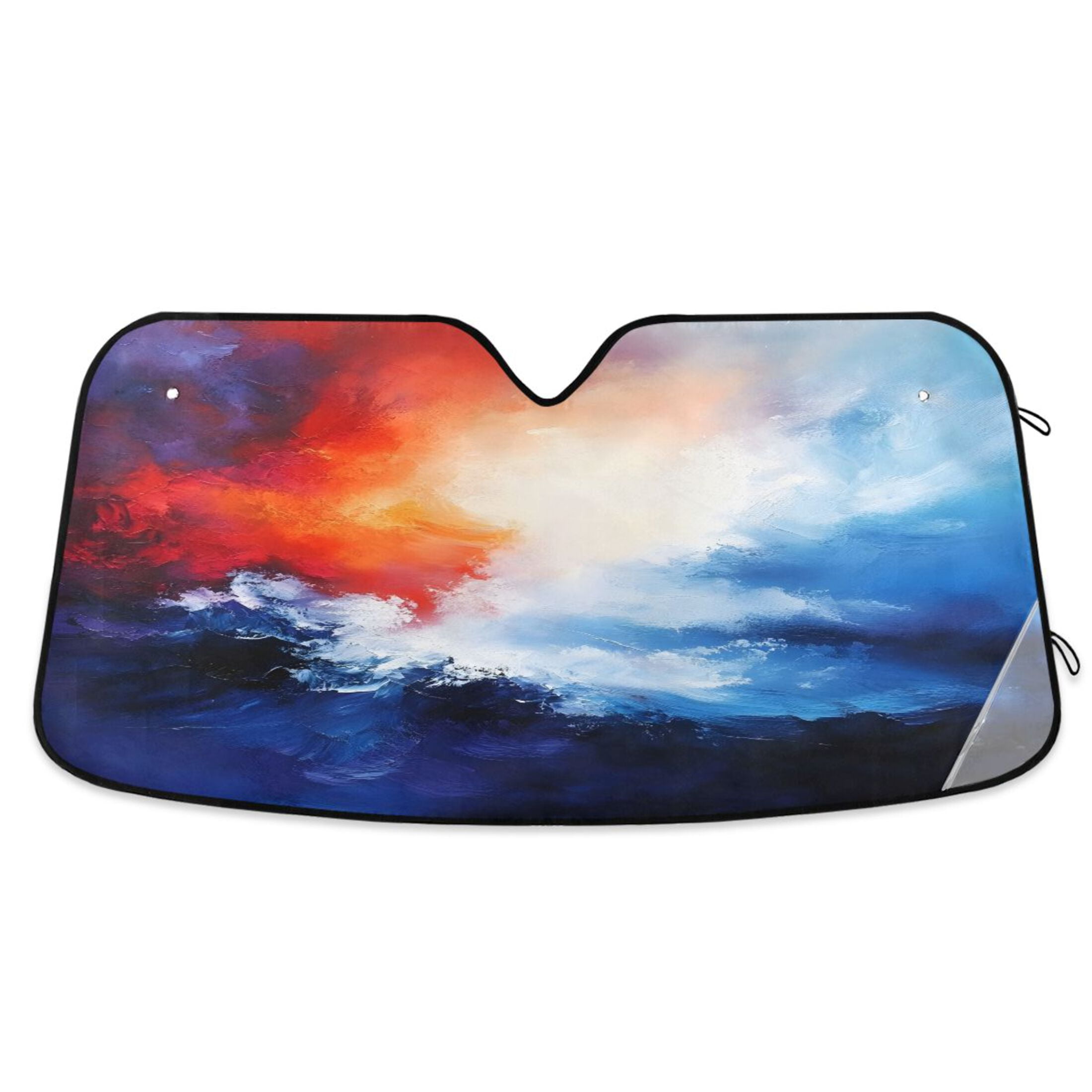 ALAZA Blue and Orange Marble Windshield Sun Shade Car Foldable Sun ...