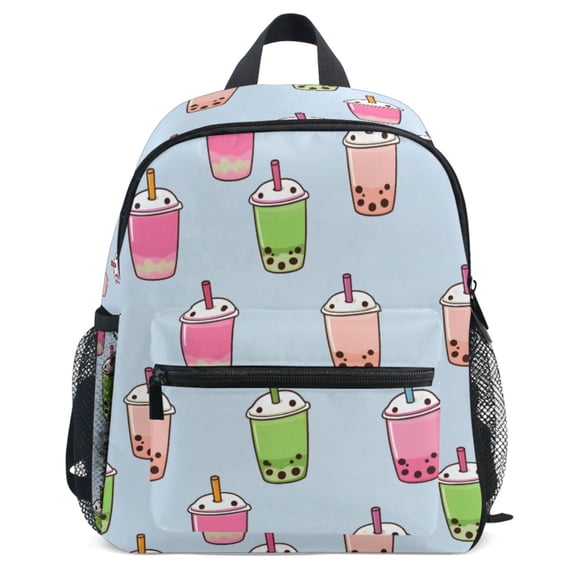 ALAZA Boba Bubble Tea on Blue Pattern School Backpack Student Bookbag ...