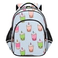 ALAZA Boba Bubble Tea on Blue School Backpack Elementary Bag Student ...