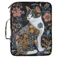 ALAZA Bohemia Cat Pattern Expanding Accordion File Folder 3 Ring Zipper ...
