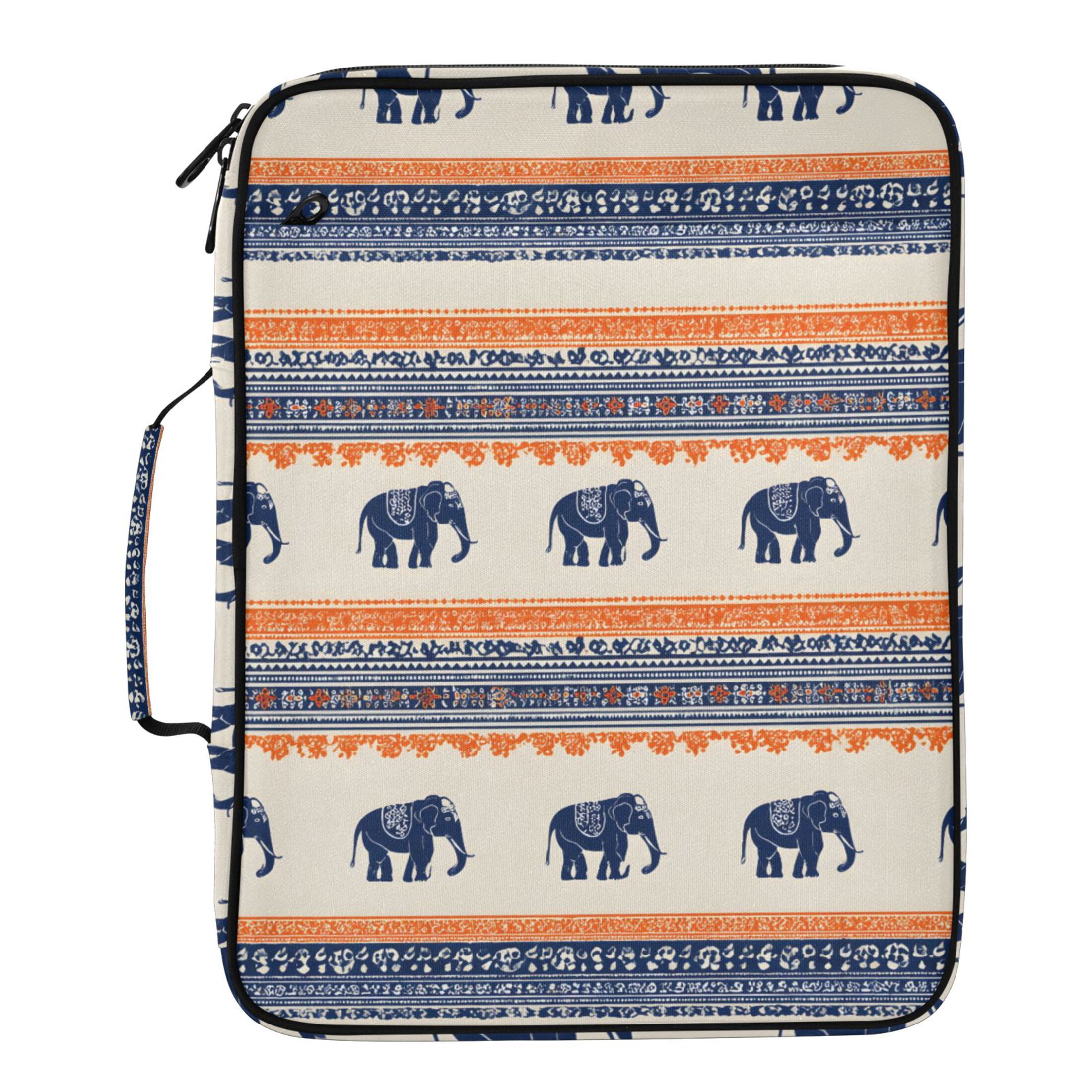 ALAZA Bohemia Elephant Pattern Expanding Accordion File Folder 3 Ring ...