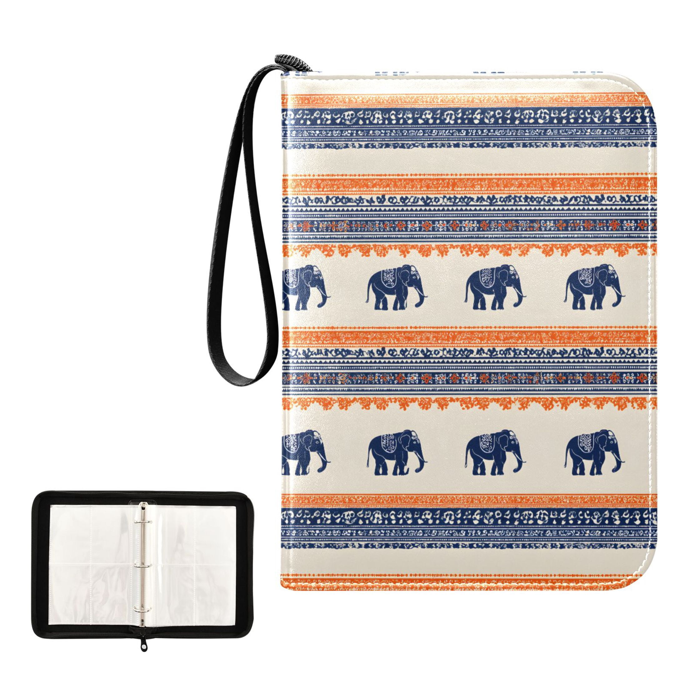 ALAZA Bohemia Elephant Trading Card Binder 4 Pocket Cards Collection ...