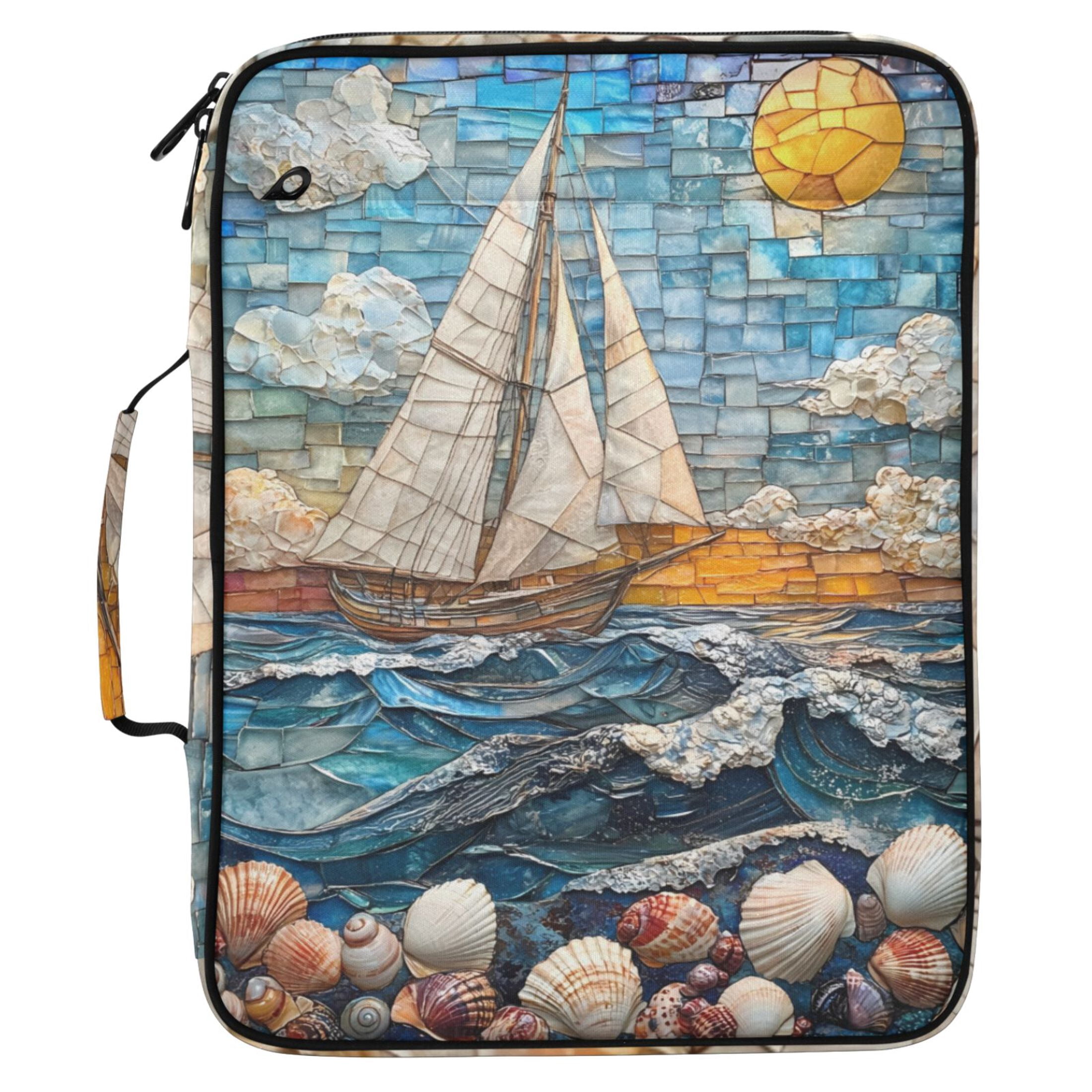 ALAZA Bohemia Sailboat Pattern Expanding Accordion File Folder 3 Ring ...