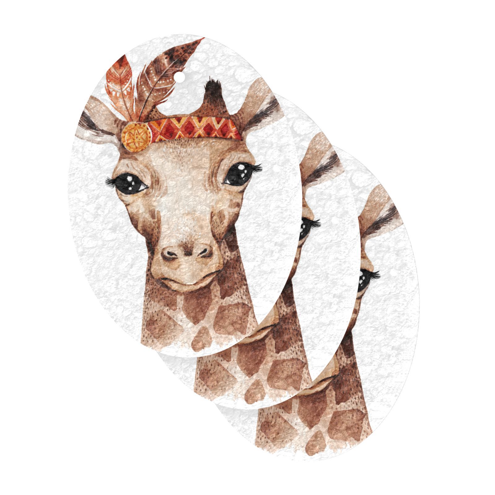 ALAZA Bohemian Cute Giraffe Portrait Boho Natural Sponges Kitchen ...