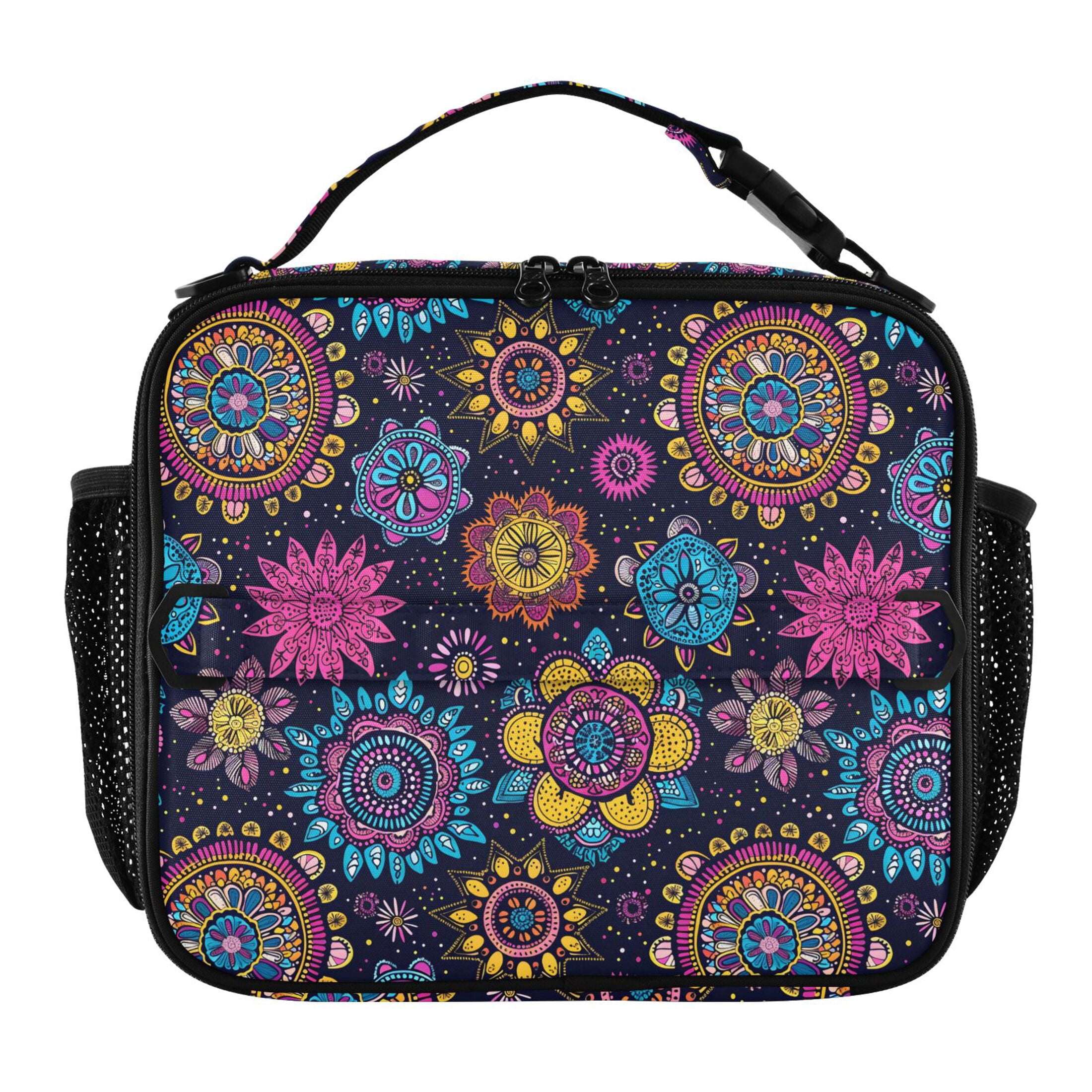 ALAZA Bohemian Mandala Flower Lunch Box Insulated Lunch Bag Cooler Tote ...