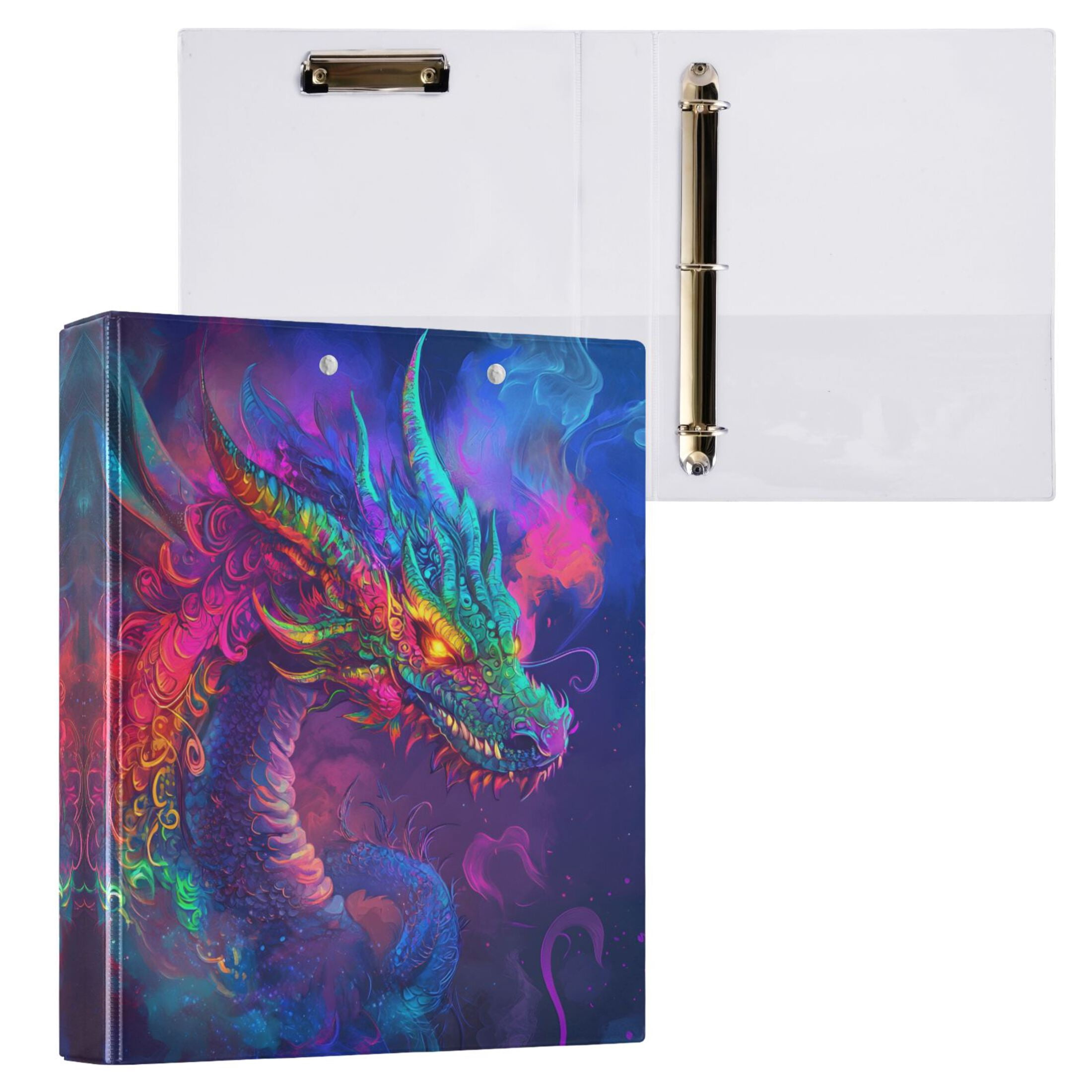ALAZA Boho Cool Dragon Hardcover 3 Ring Binder 1.5" D-Rings with ...