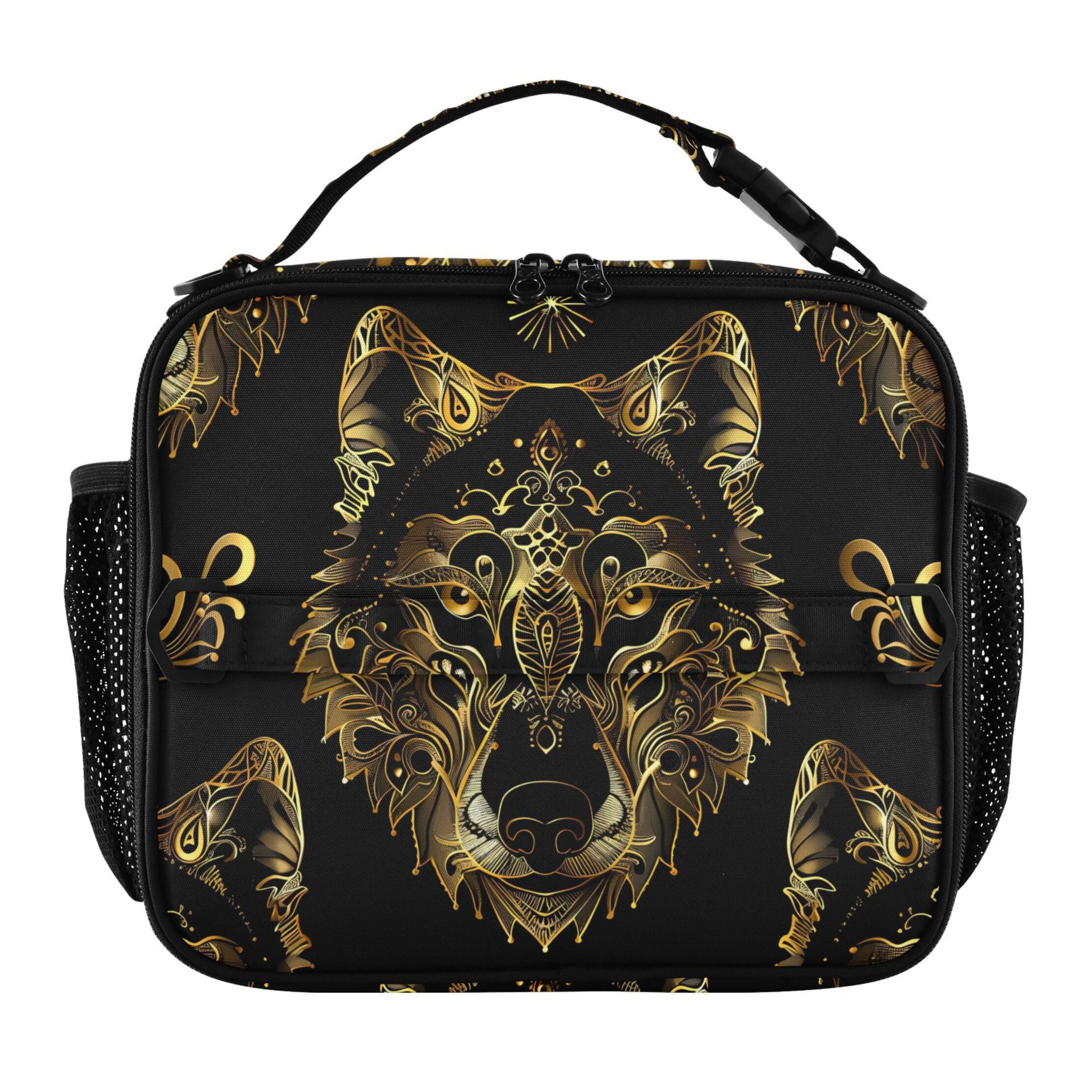 ALAZA Boho Cool Wolf Lunch Box Insulated Lunch Bag Cooler Tote with ...