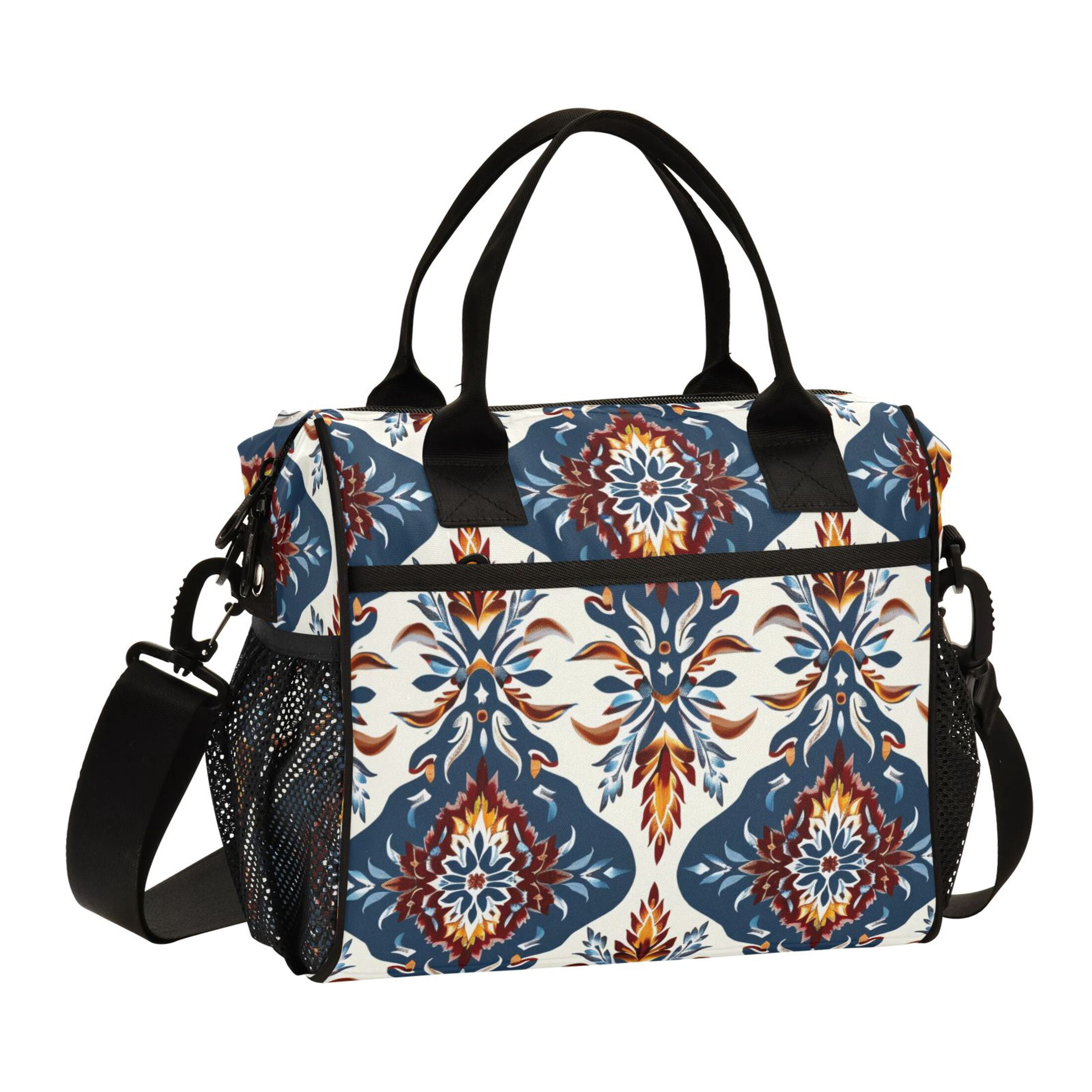 ALAZA Bohomia Ethnic Flower Insulated Lunch Bag Reusable Tote Box ...