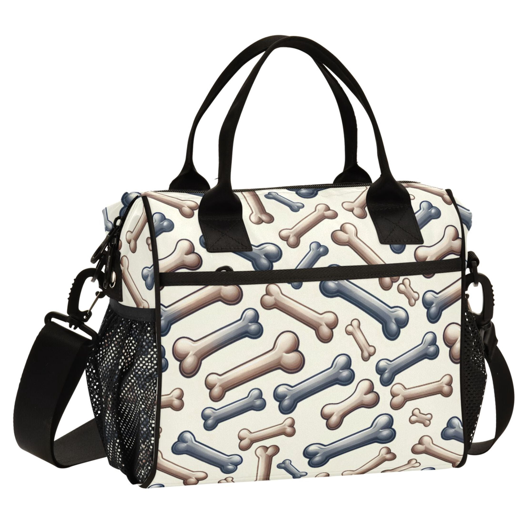 ALAZA Bones Dog Print Cooler Lunch Bag Insulated Reusable Lunch Tote ...