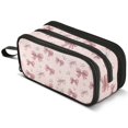 ALAZA Bow Flowers Pencil Case Bag Large 3 Compartment Pen Pouch Holder ...