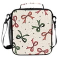 ALAZA Bow Green Red Lunch Box Insulated Cooler Lunch Bag with Shoulder ...