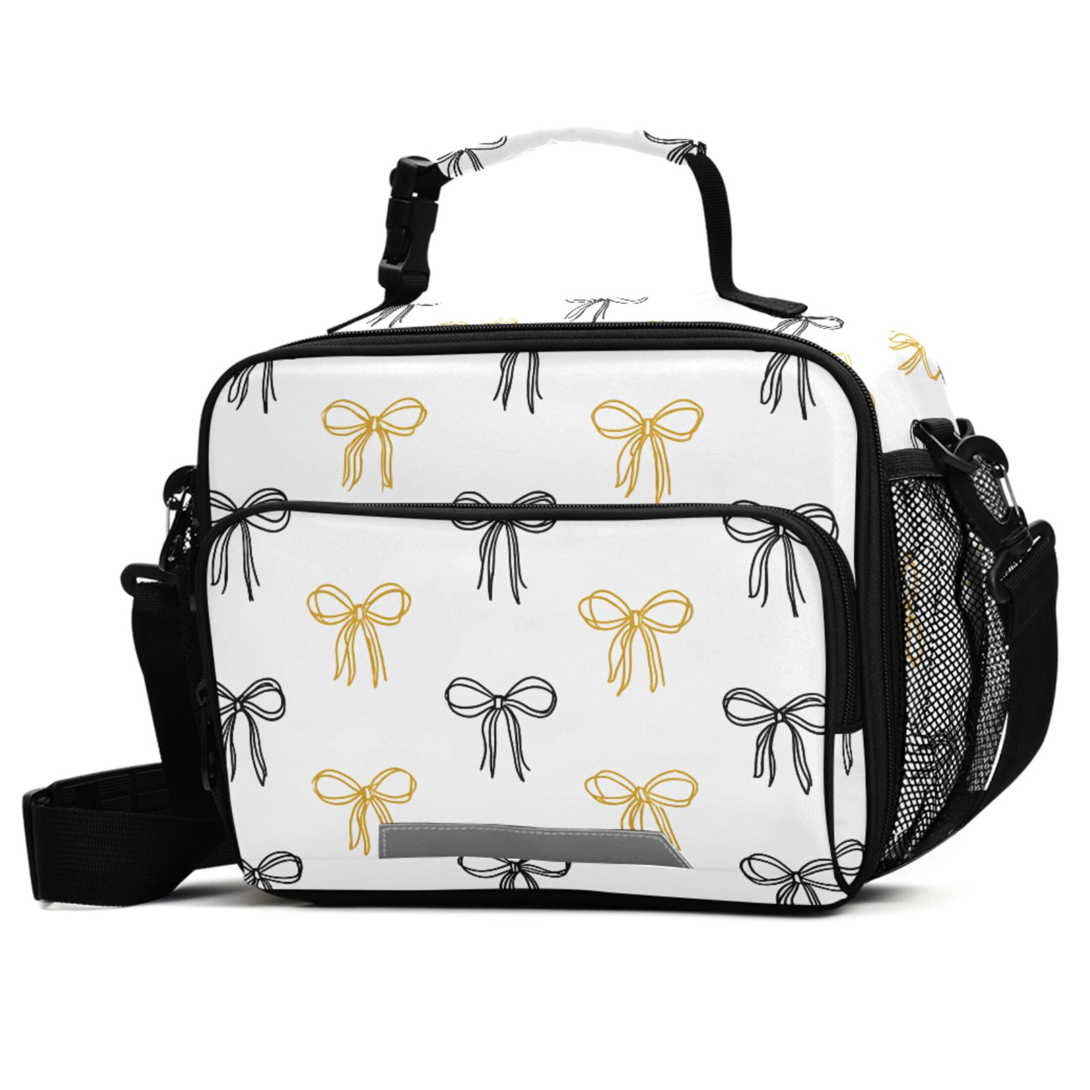 ALAZA Bow Pattern Lunch Box Insulated Cooler Bag Reusable Tote Bags ...