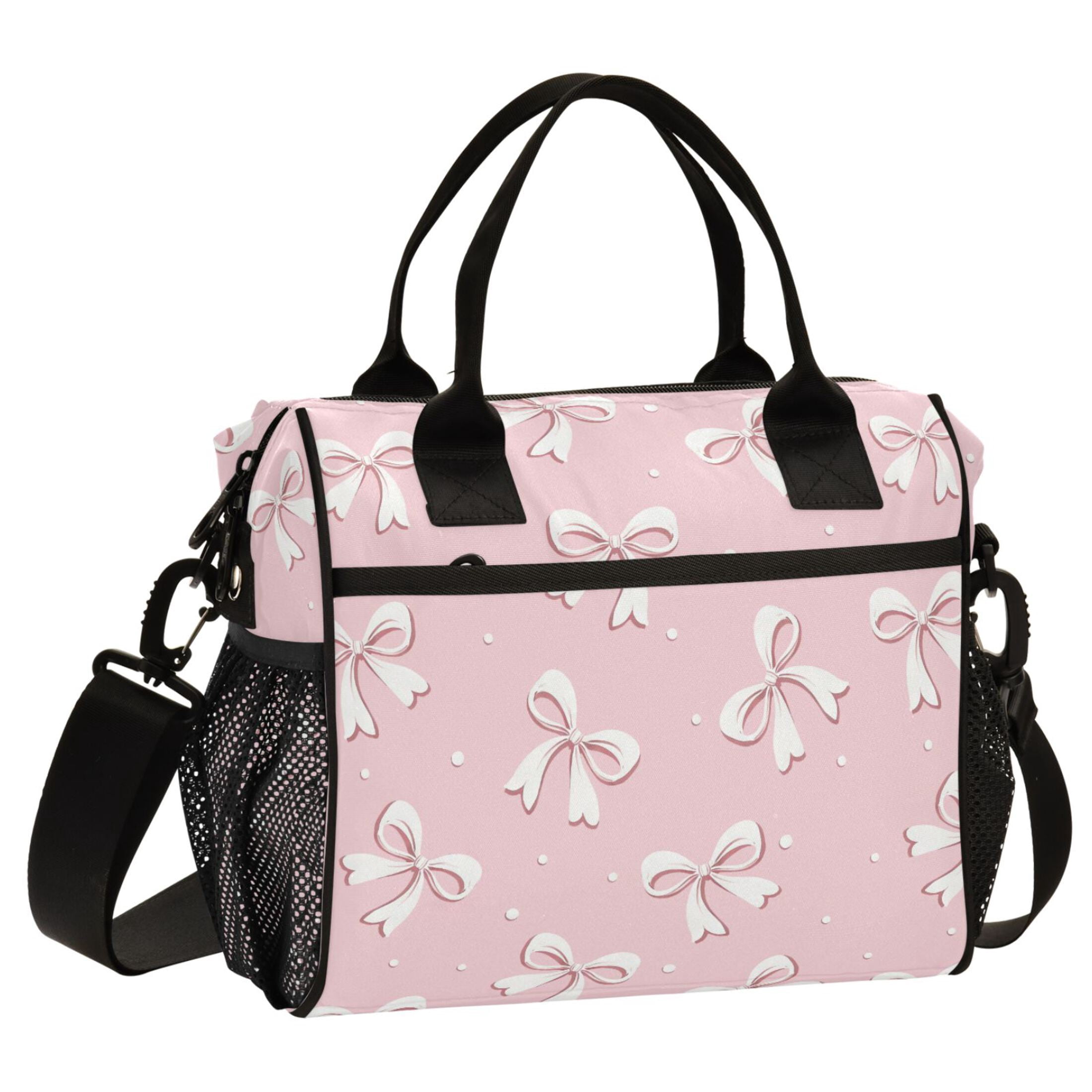 ALAZA Bow Polka Dots Print Cooler Lunch Bag Insulated Reusable Lunch ...