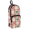 ALAZA Bow Texture Checkered Pencil Case Pen Pouch Stationery Organizer ...