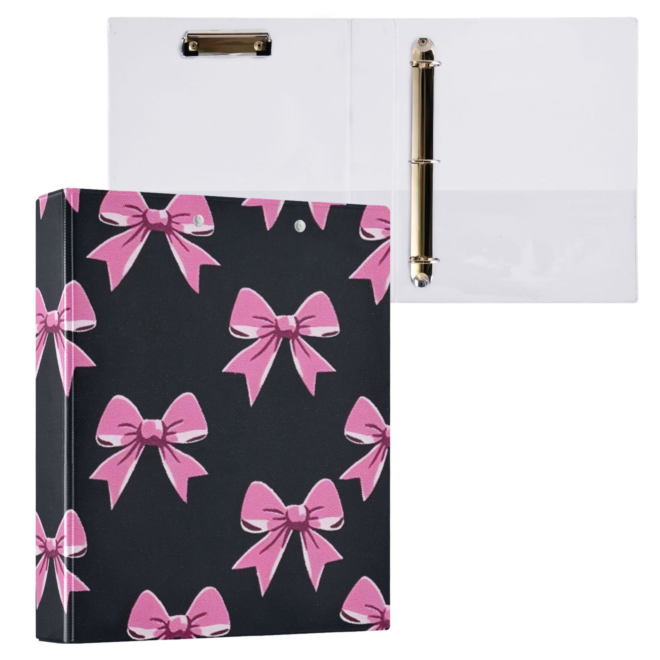 ALAZA Bow-a1 Hardcover 3 Ring Binder 1.5" Round Rings Interior Pockets ...