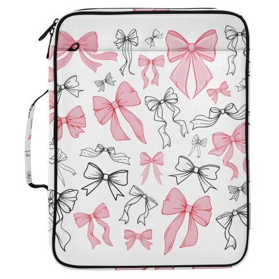 ALAZA Bow1 Pattern Expanding Accordion File Folder 3 Ring Zipper ...