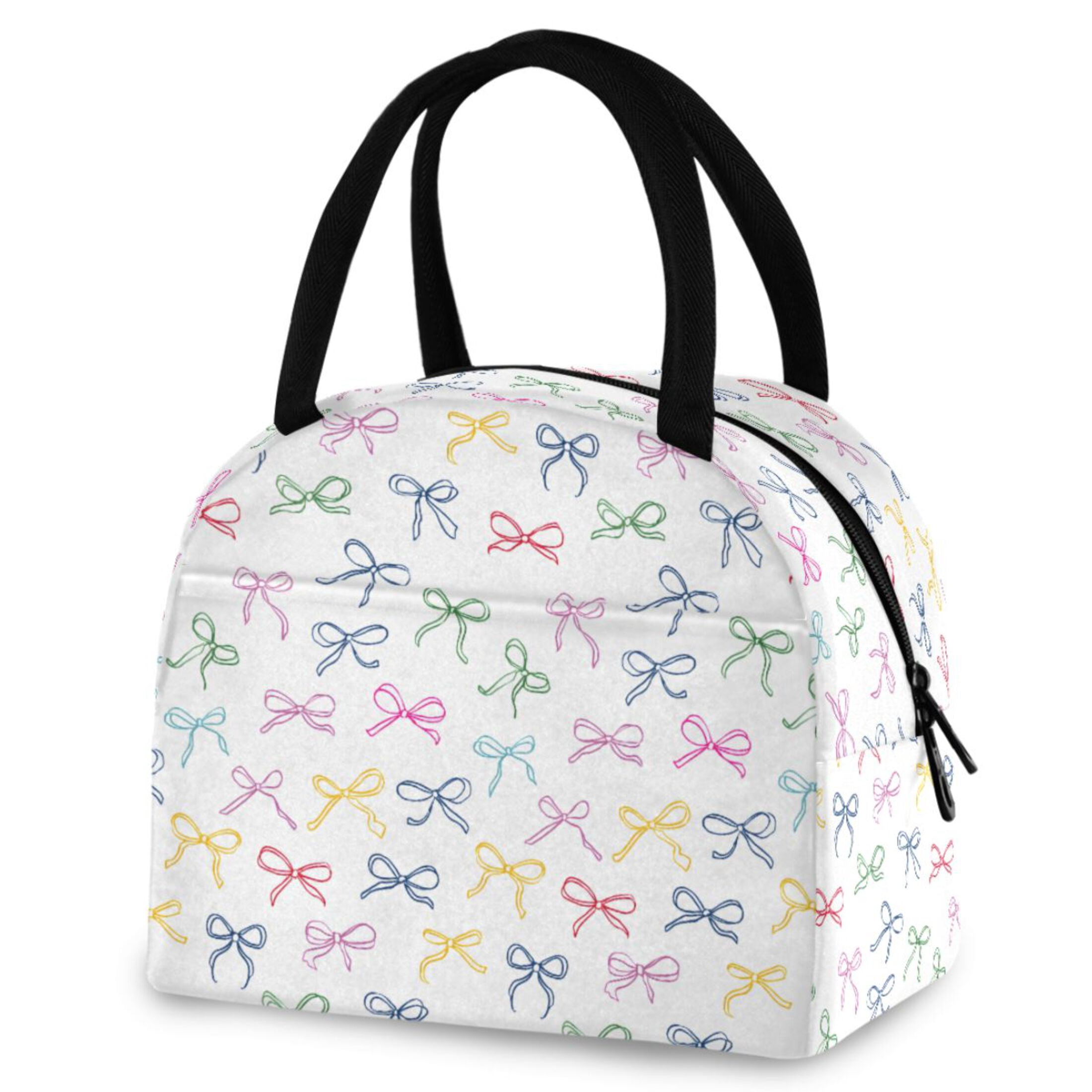 ALAZA Bows Art Lines Insulated Lunch Box Reusable Cooler Tote Bag Work ...