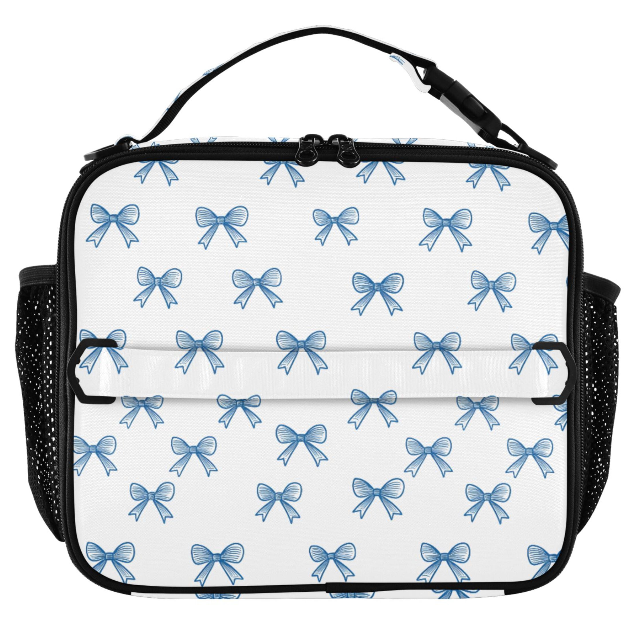 ALAZA Bows Blue Insulated Lunch Box Lunch Bag Cooler Tote with Shoulder ...