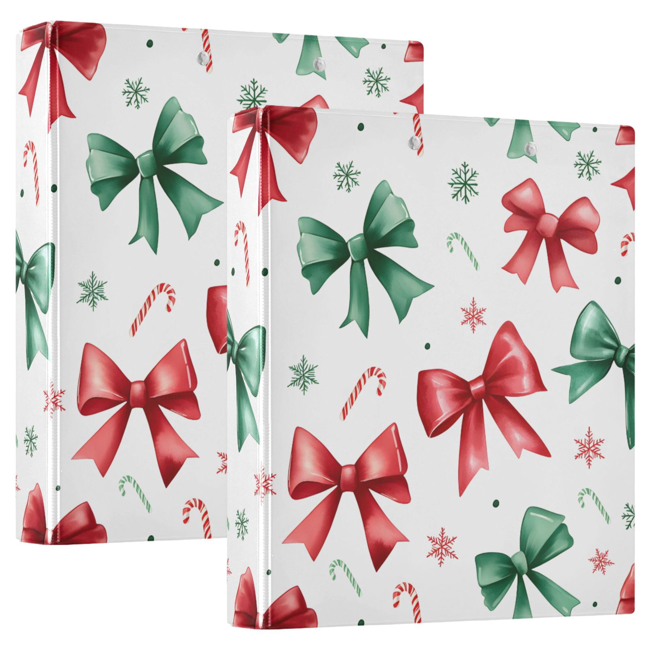 ALAZA Bows Christmas Hardcover 3 Ring Binder 1.5" D-Rings with Interior ...