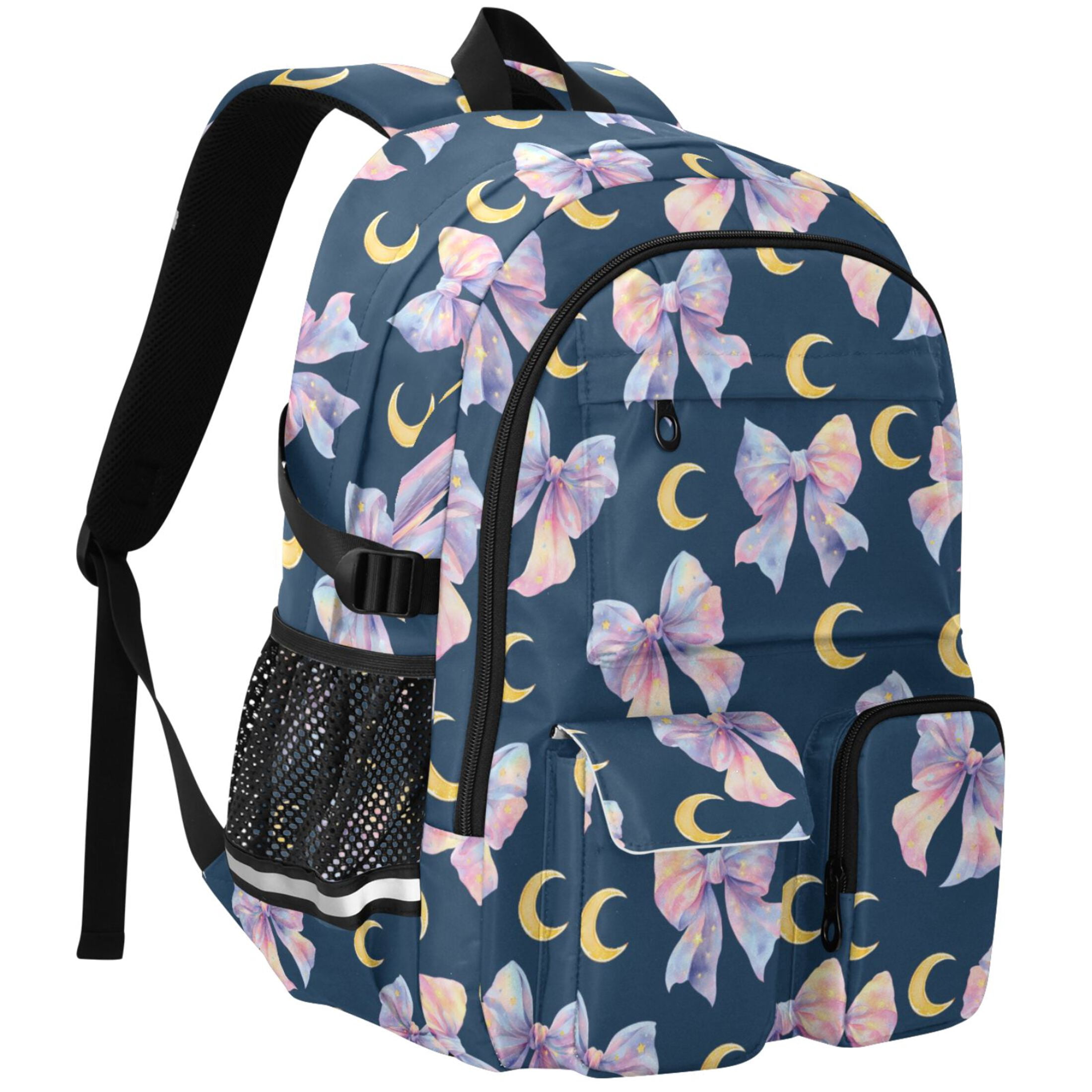 ALAZA Bows Moons Print Student Backpack School Bookbag Large Laptop ...