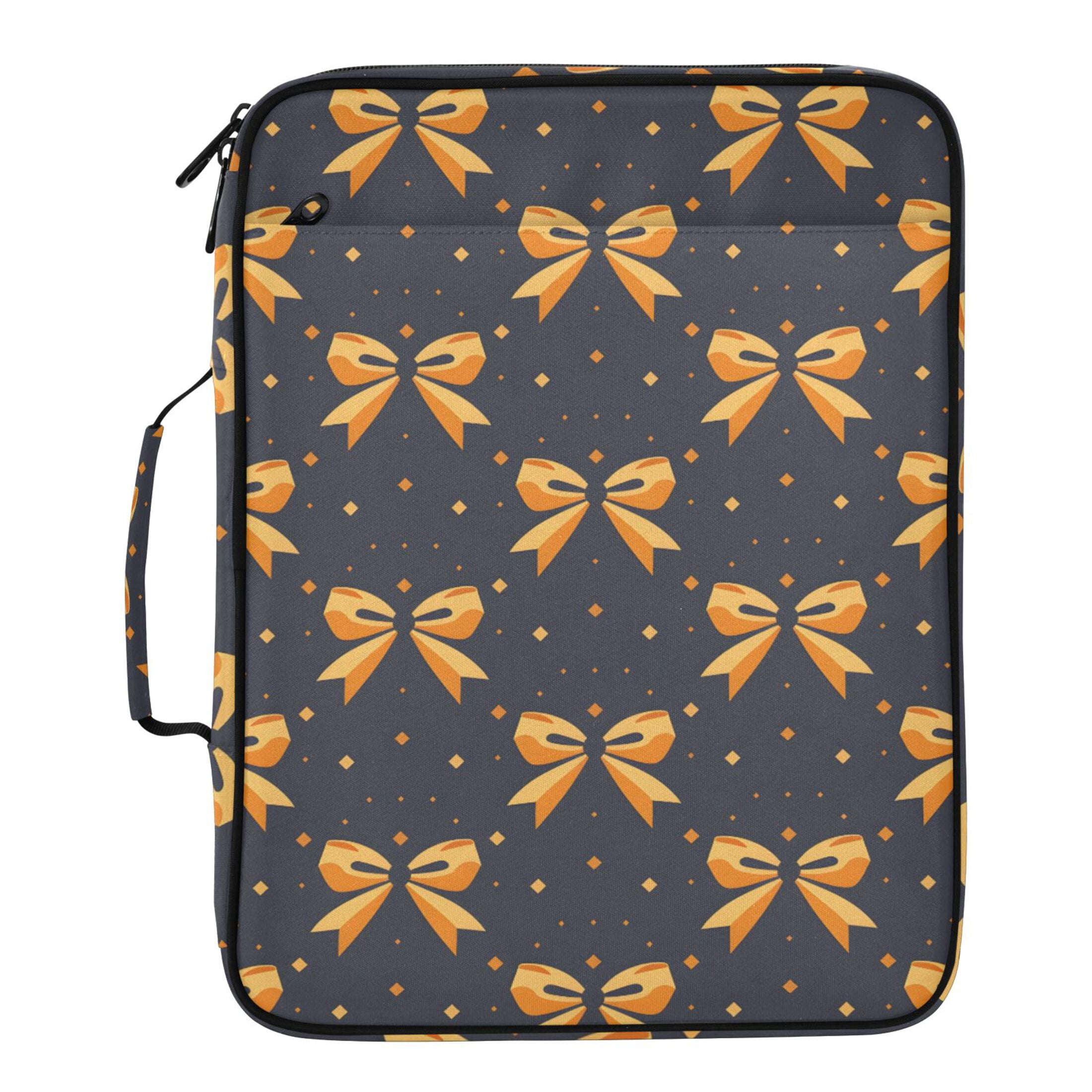 ALAZA Bows Pattern Expanding Accordion File Folder 3 Ring Zipper Binder ...