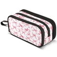 ALAZA Bows Pink Pencil Case Bag Large 3 Compartment Pen Pouch Holder ...