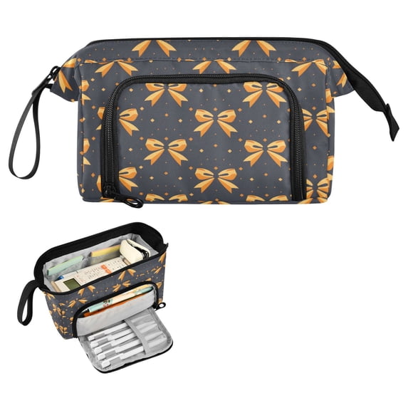 ALAZA Bows Print Pencil Pouch Big Capacity Pencil Case Zipper Organizer ...