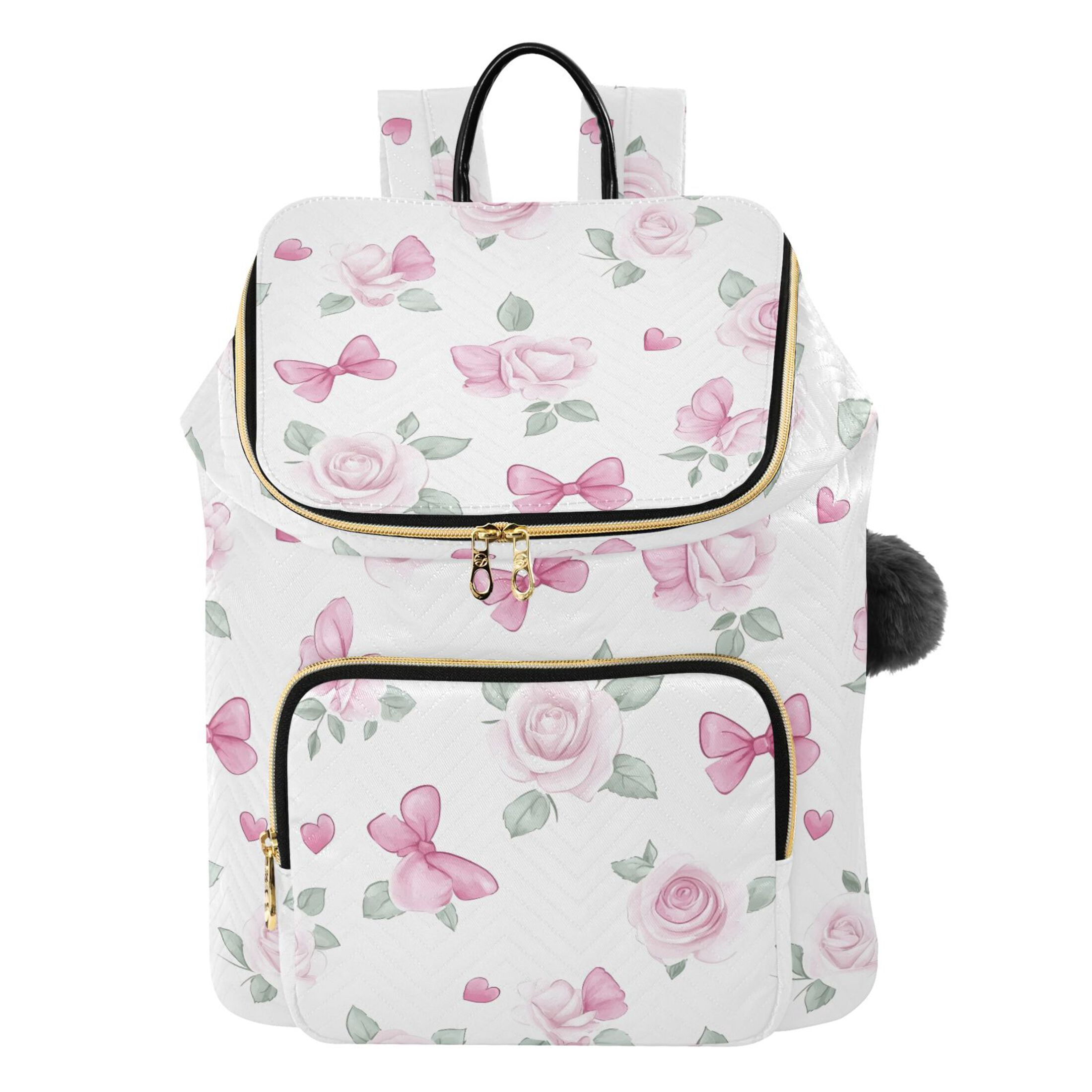 ALAZA Bows Roses Flower Travel Backpack Laptop Bag Large Capacity ...