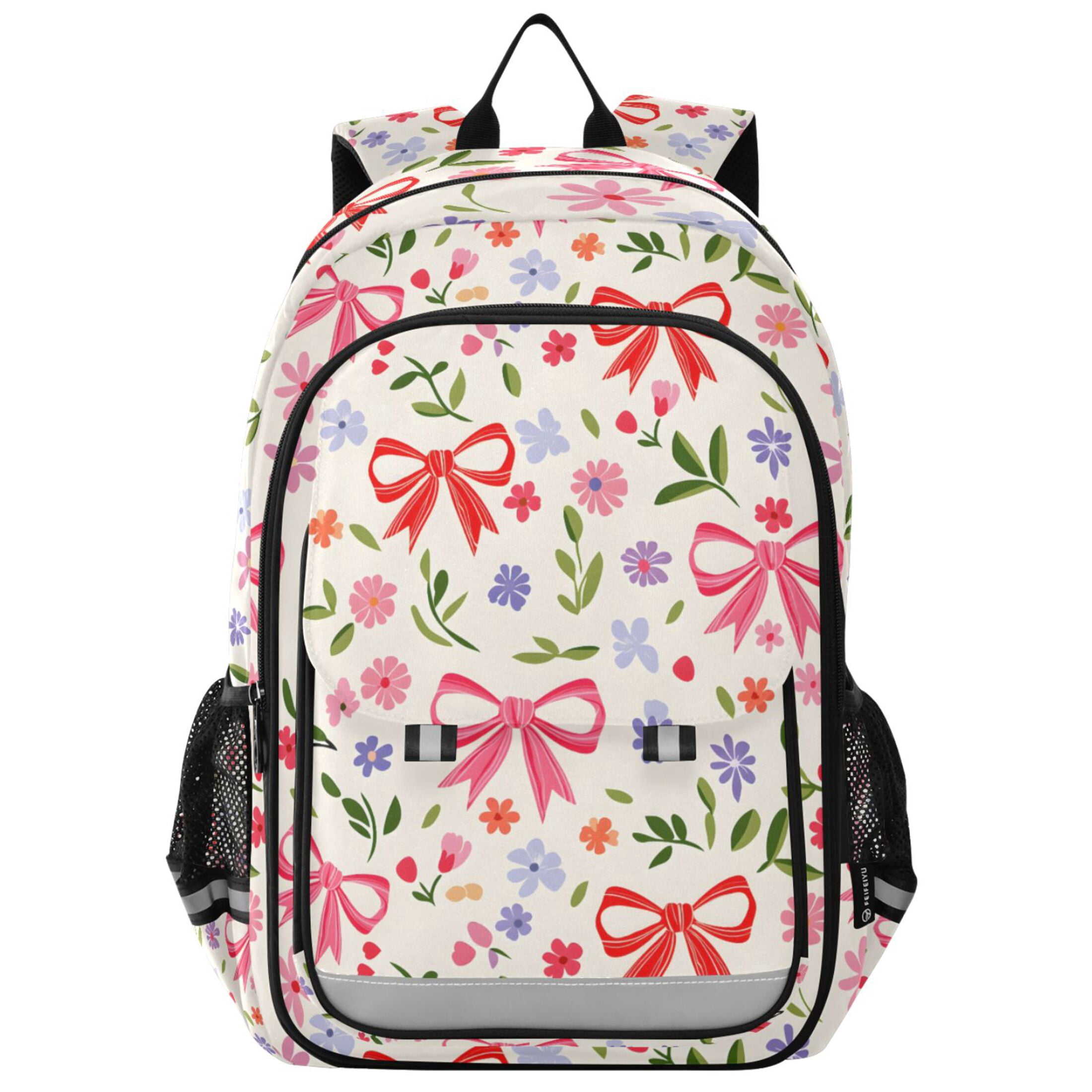 ALAZA Bows and Floral School Laptop Backpack Travel Bag Casual Student ...