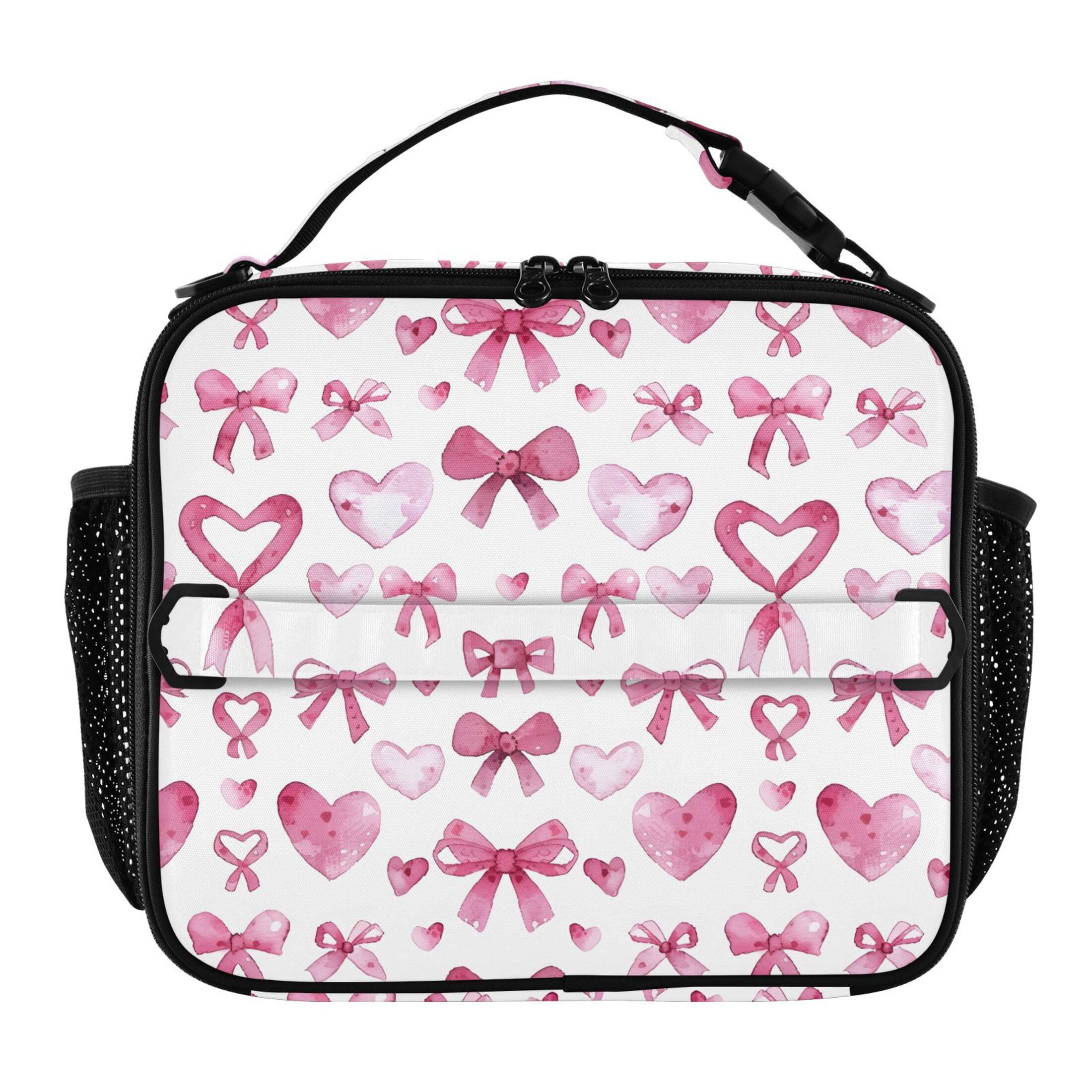 ALAZA Bows and Hearts Lunch Box Insulated Lunch Bag Cooler Tote with ...