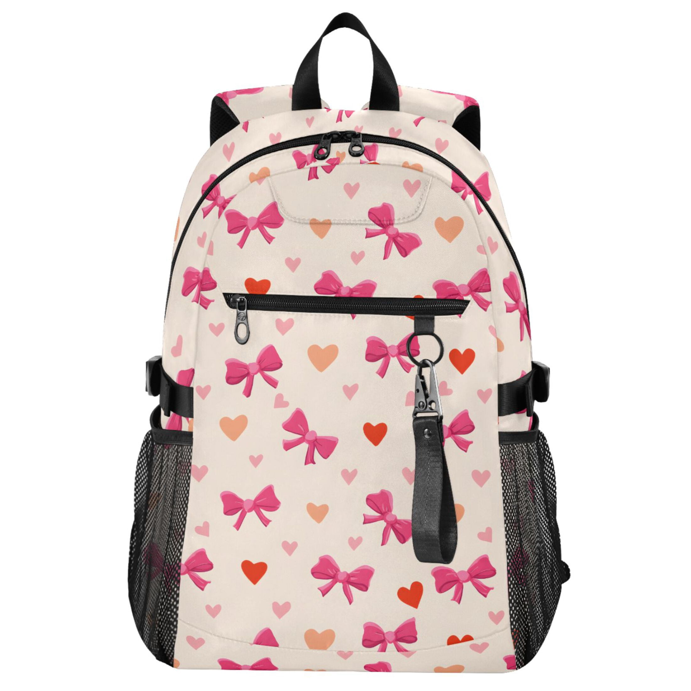 ALAZA Bows and Hearts Pattern School Backpack Travel Laptop Bag College ...