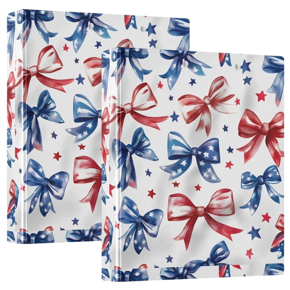ALAZA Bows with Stars Hardcover 3 Ring Binder 1.5" D-Rings with ...