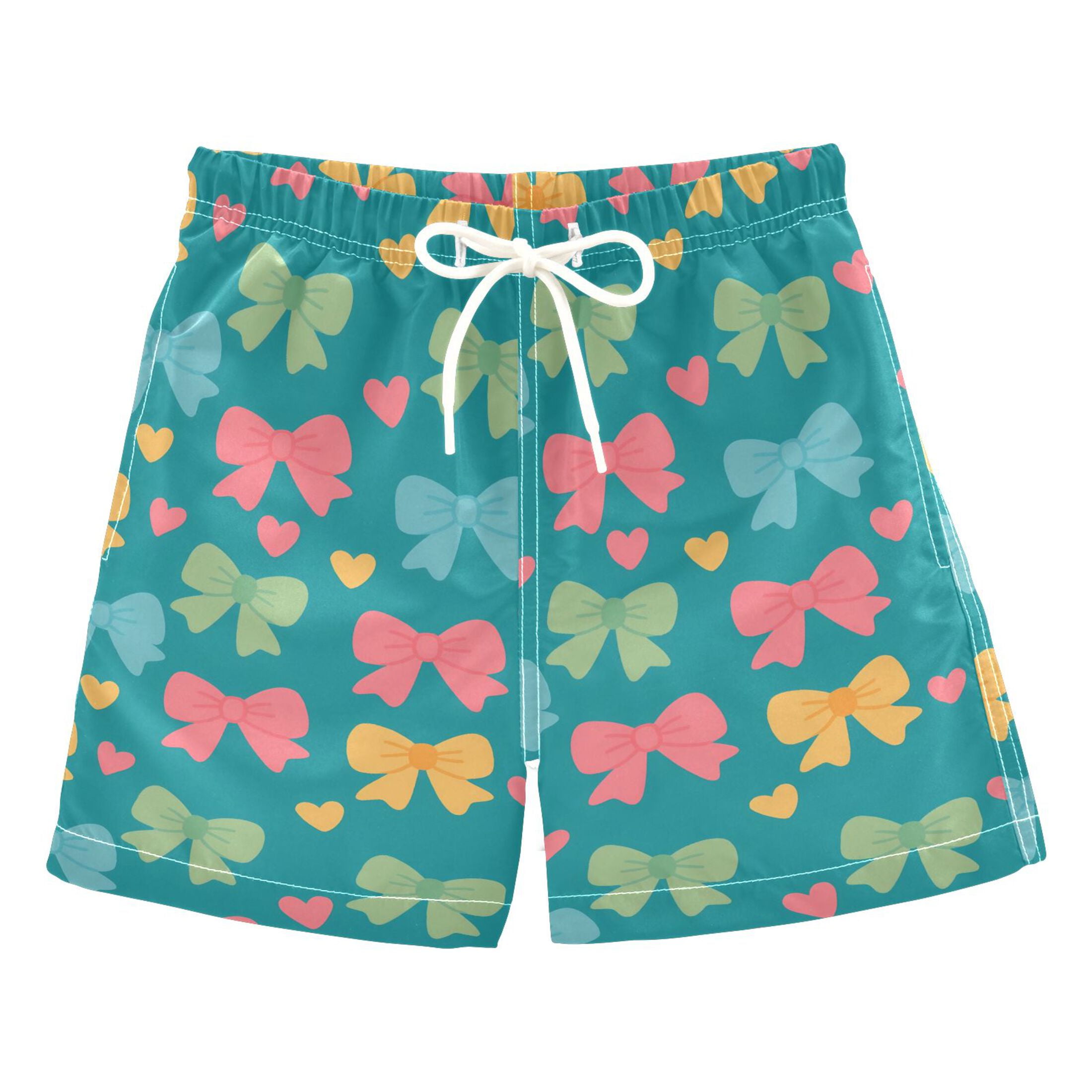 ALAZA Boys Swim Trunks Bows Heart Beach Board Shorts Swimsuit Toddler ...