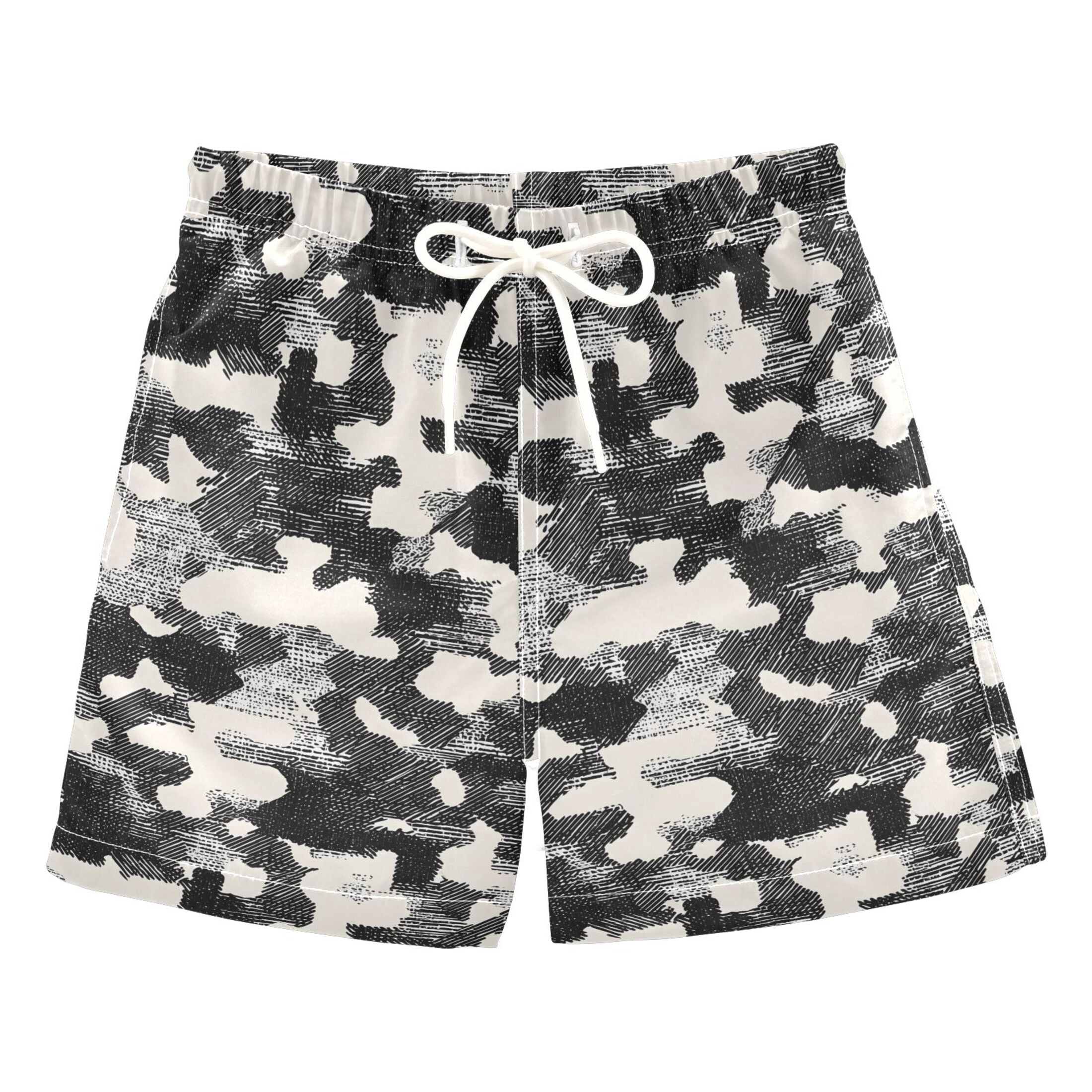 ALAZA Boys Swim Trunks Camouflage Black Beach Board Shorts Swimsuit ...