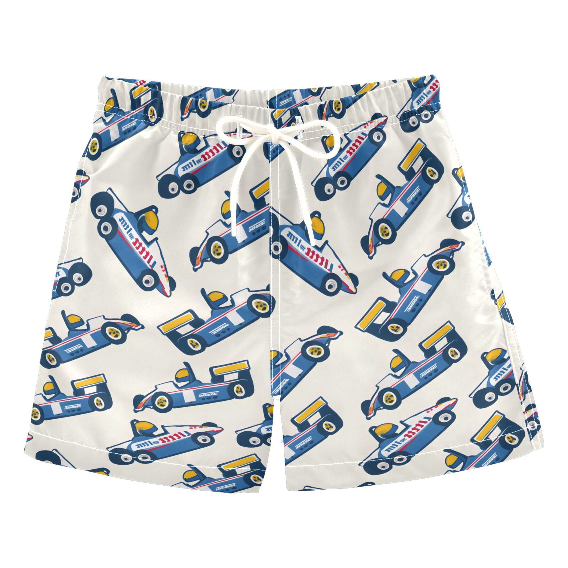 ALAZA Boys Swim Trunks Car Cartoon Cute Beach Board Shorts Swimsuit ...