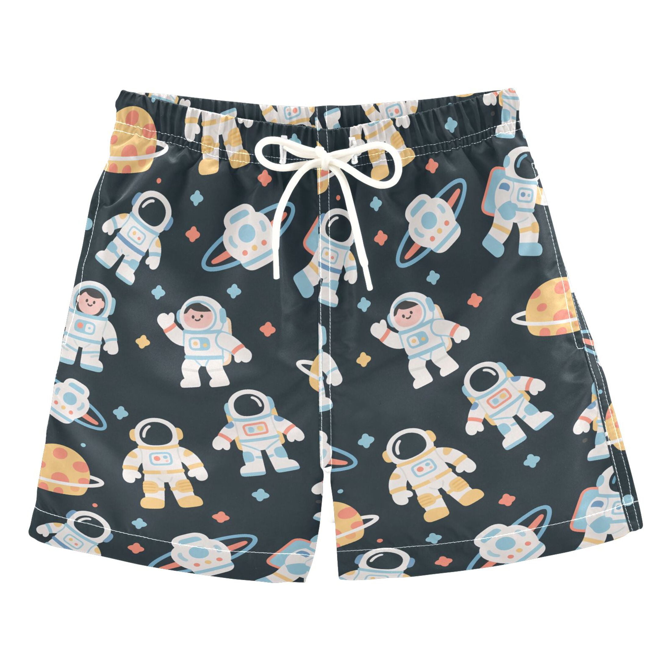 ALAZA Boys Swim Trunks Cartoon Astronaut Planet Beach Board Shorts ...