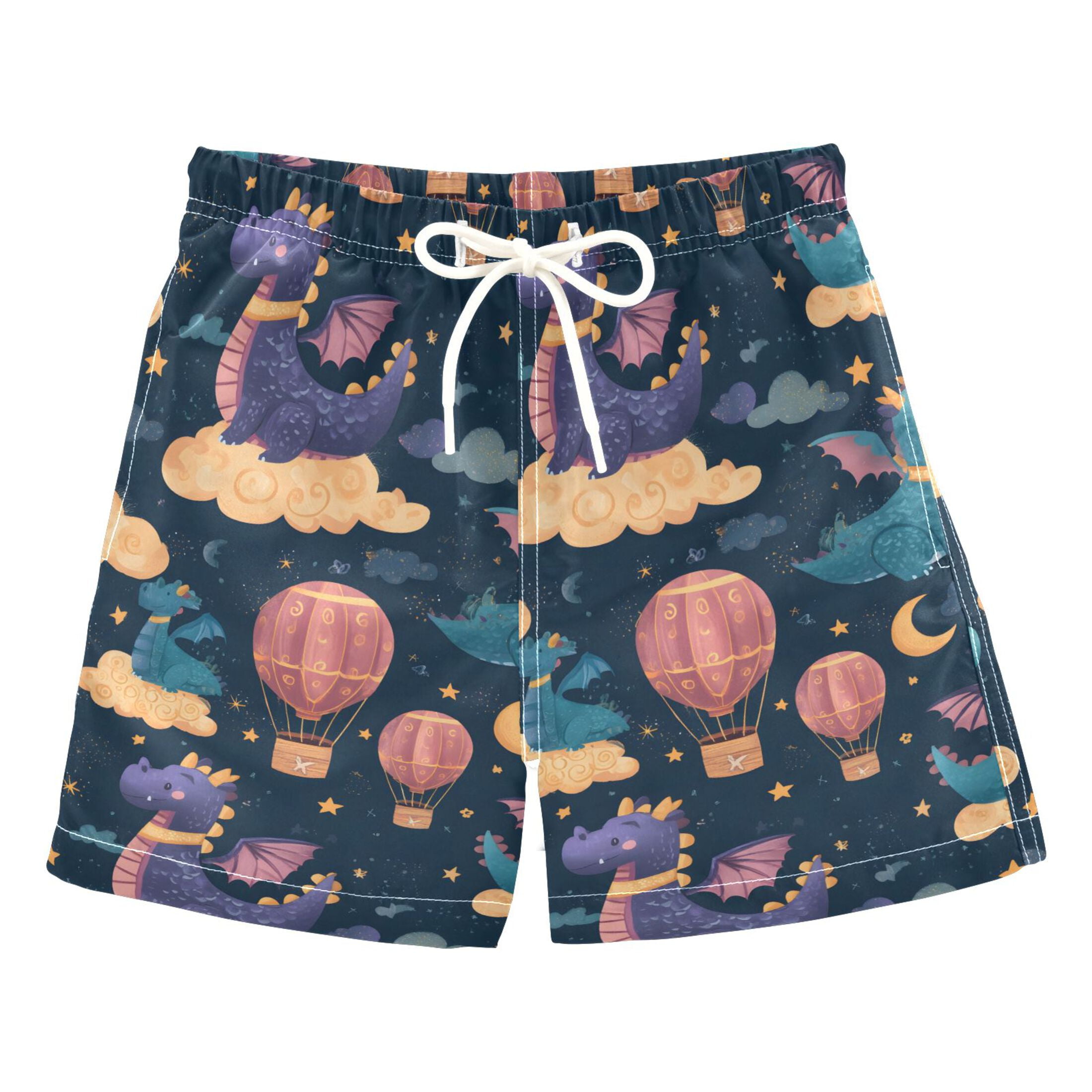 ALAZA Boys Swim Trunks Cartoon Dinosaur Clouds Beach Board Shorts ...