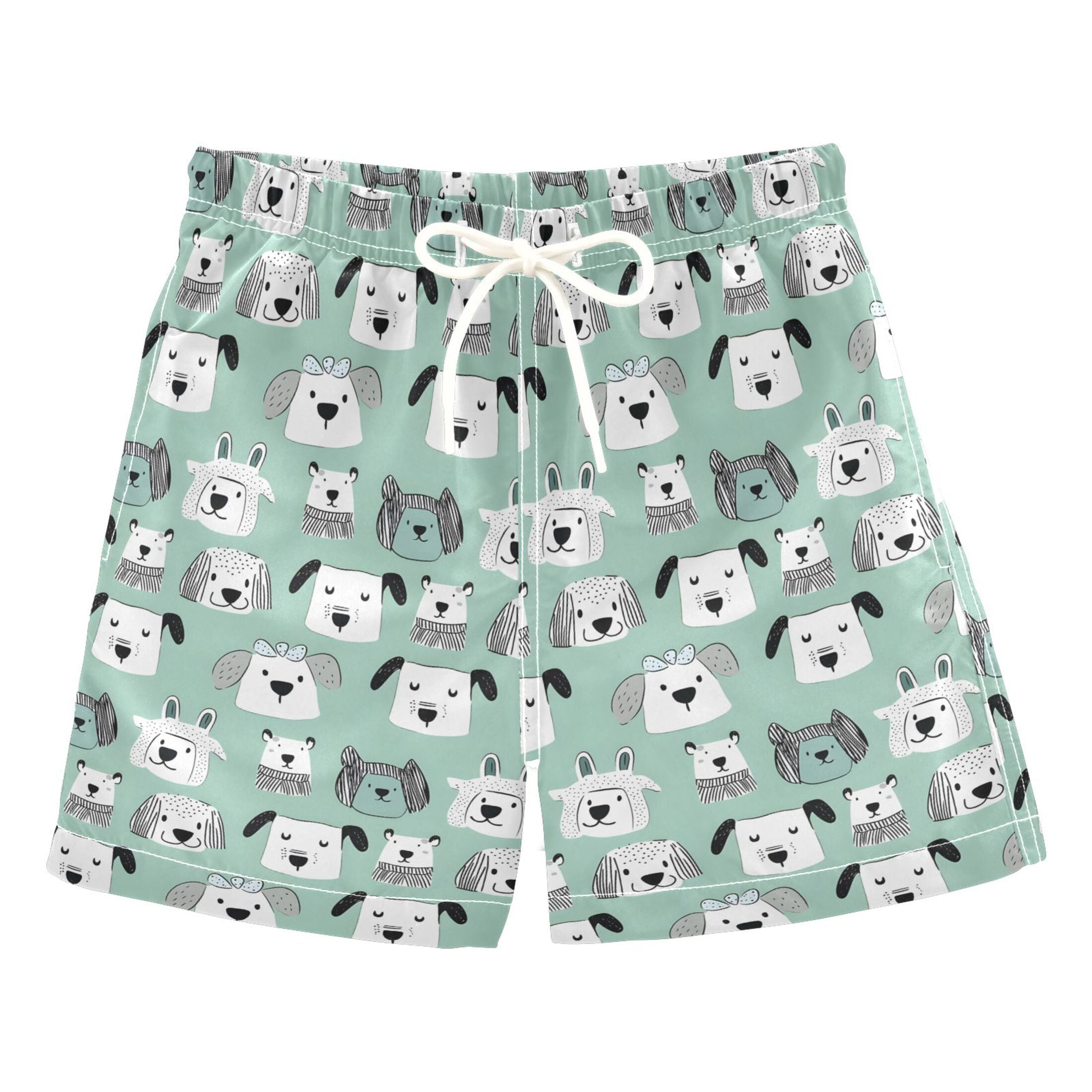 ALAZA Boys Swim Trunks Cartoon Dogs Doodle-p1 Beach Board Shorts ...