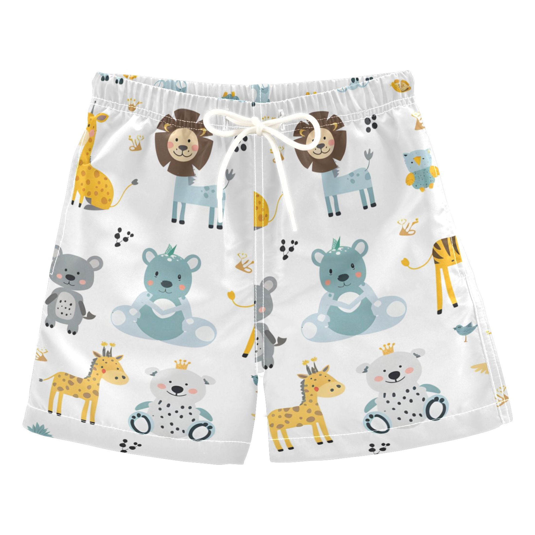 ALAZA Boys Swim Trunks Cartoon Giraffe Bears Beach Board Shorts ...