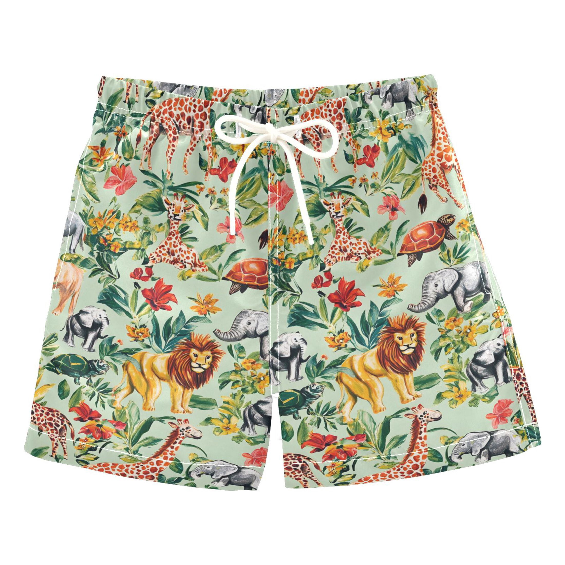 ALAZA Boys Swim Trunks Cartoon Lions Animal Beach Board Shorts ...