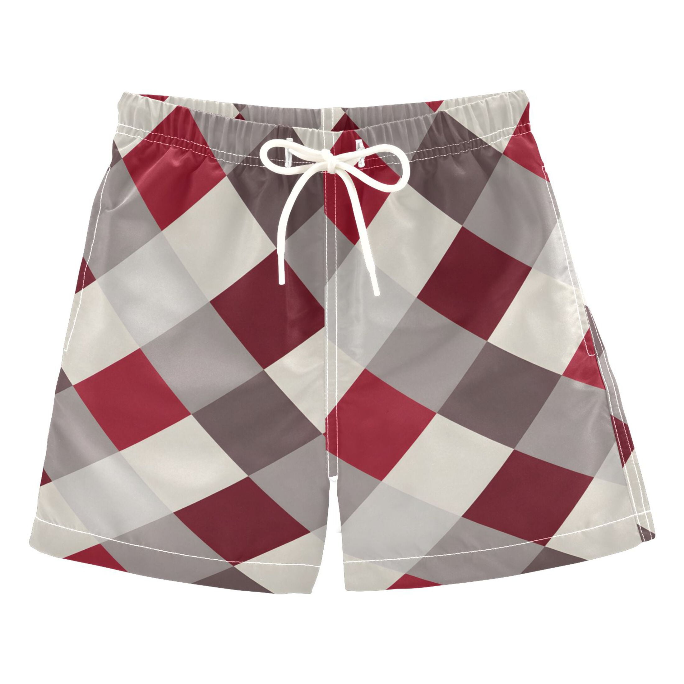 ALAZA Boys Swim Trunks Checkered Grid Pattern Beach Board Shorts ...