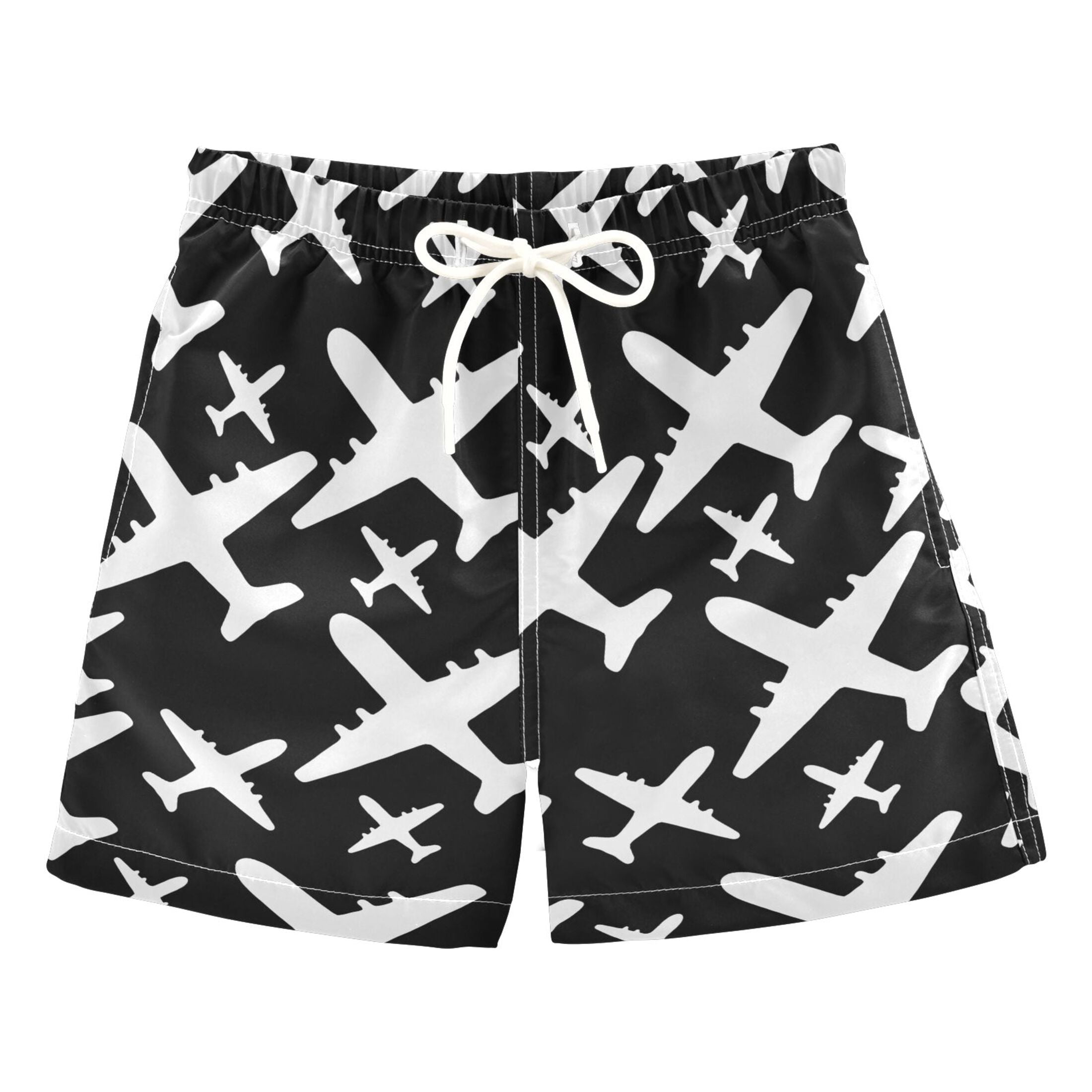 ALAZA Boys Swim Trunks Cute Airplane Pattern Beach Board Shorts ...