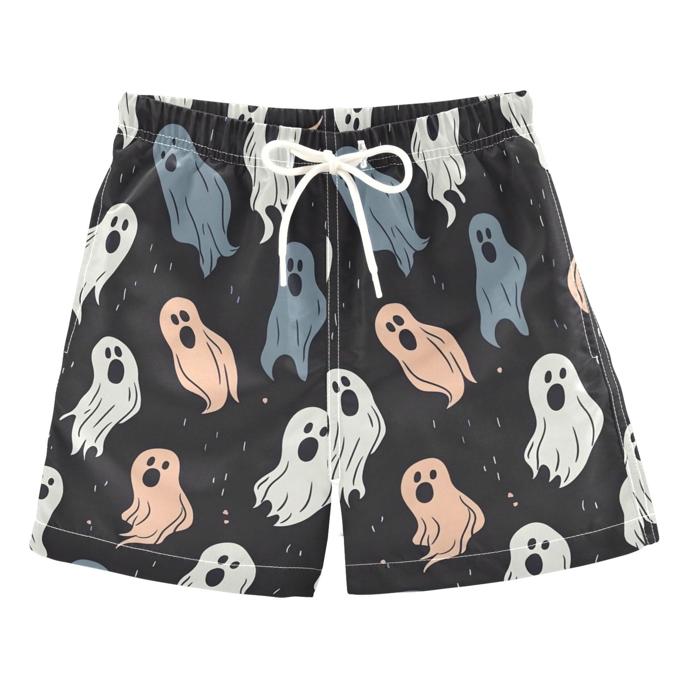 ALAZA Boys Swim Trunks Cute Cartoon Ghosts Beach Board Shorts ...
