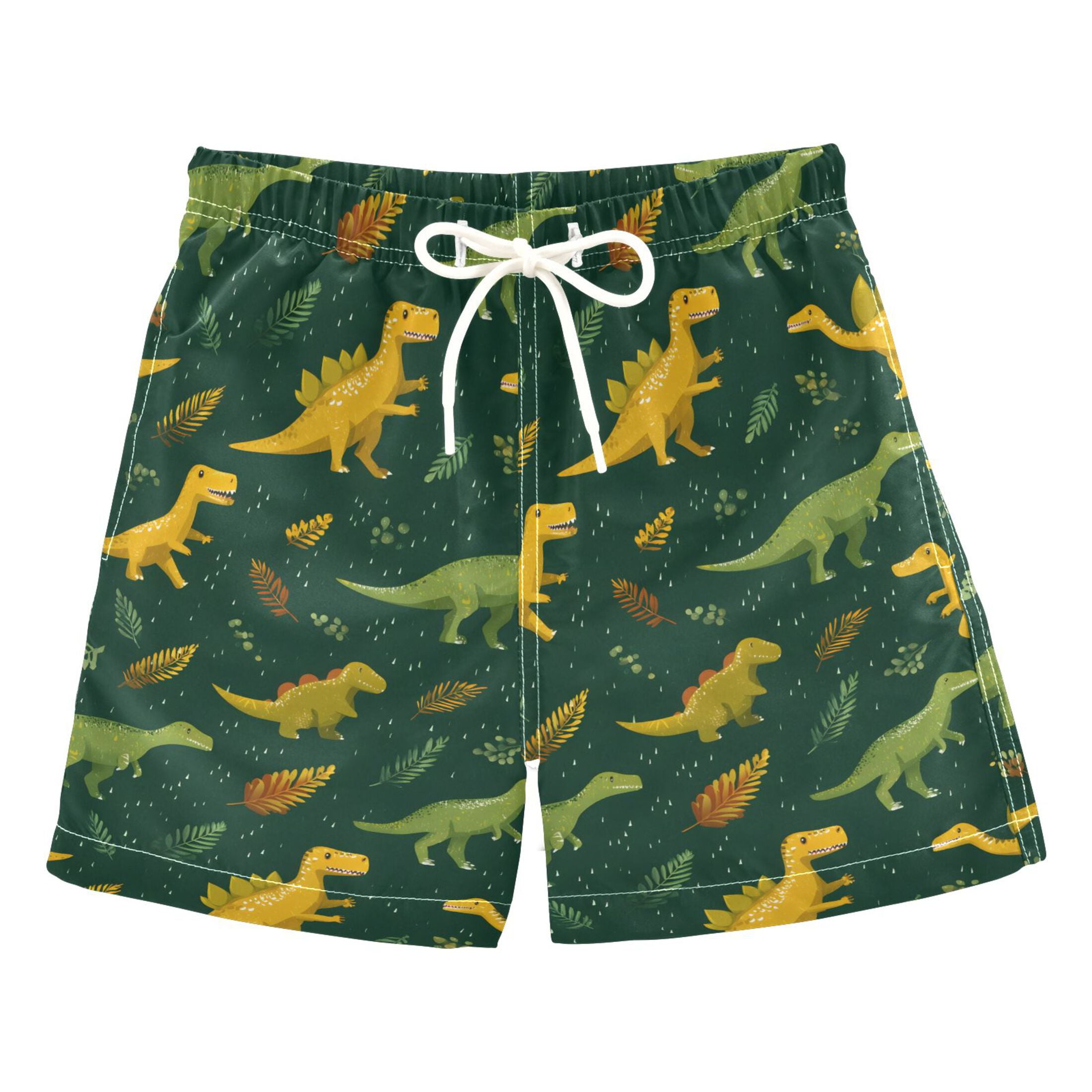 ALAZA Boys Swim Trunks Cute Dinosaur Leaves Beach Board Shorts Swimsuit ...