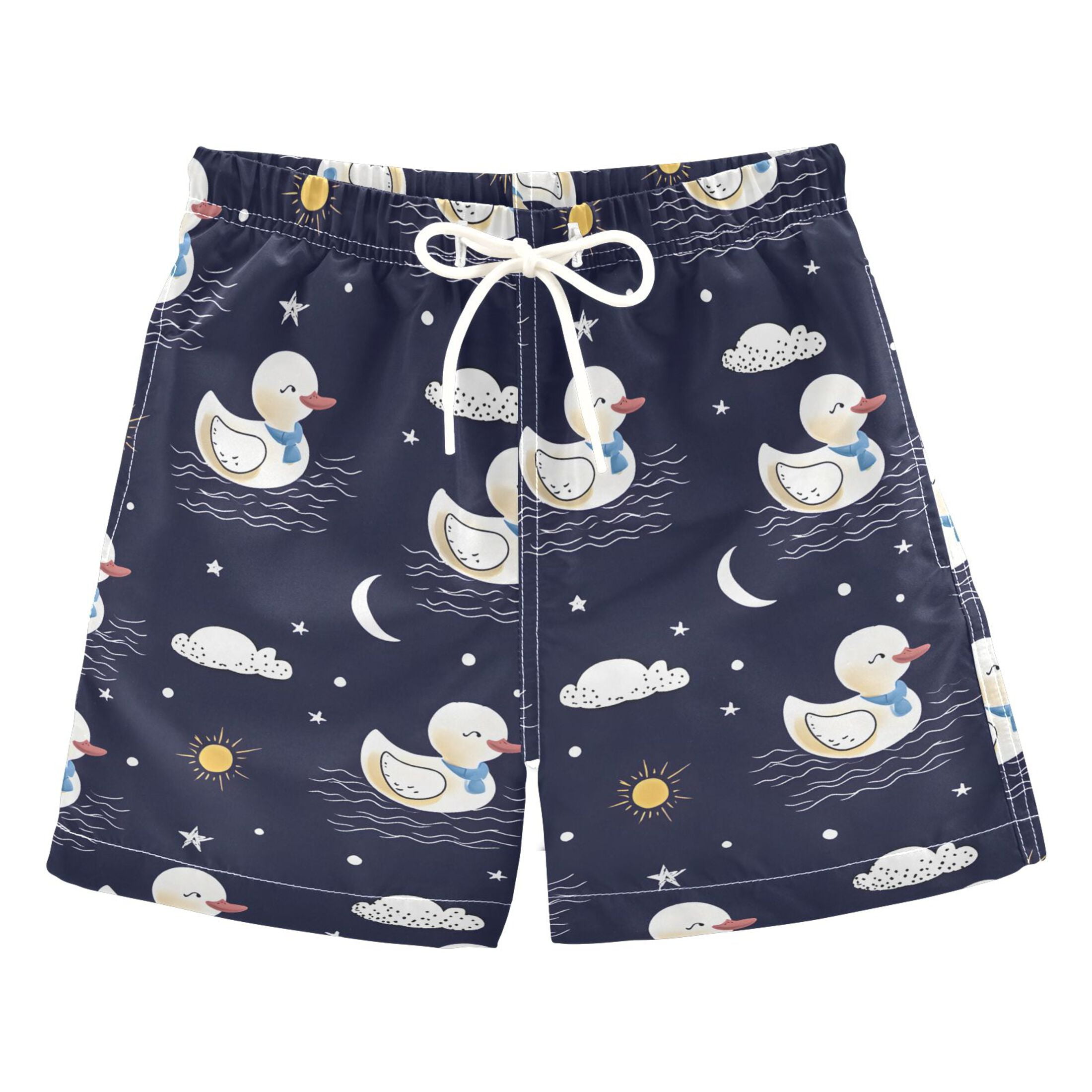 ALAZA Boys Swim Trunks Cute Duck Cloud Sun Beach Board Shorts Swimsuit ...