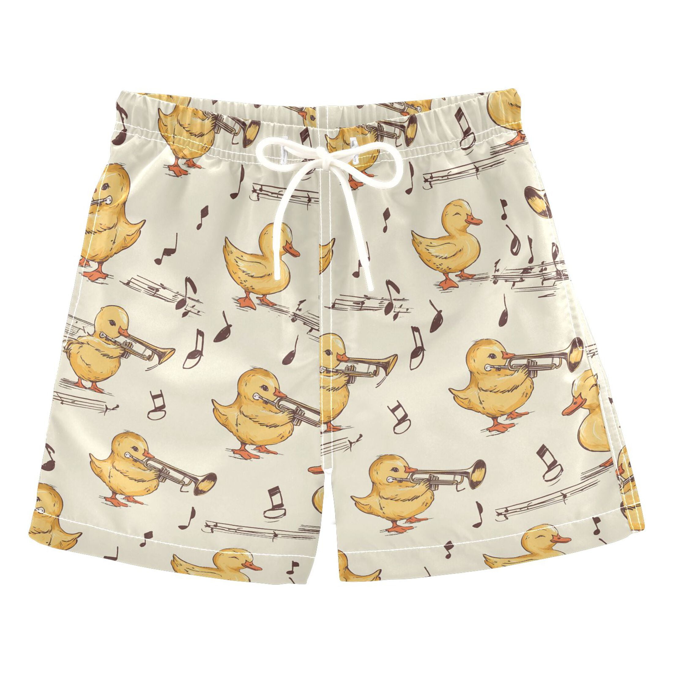 ALAZA Boys Swim Trunks Cute Duck Musical Beach Board Shorts Drawstring ...