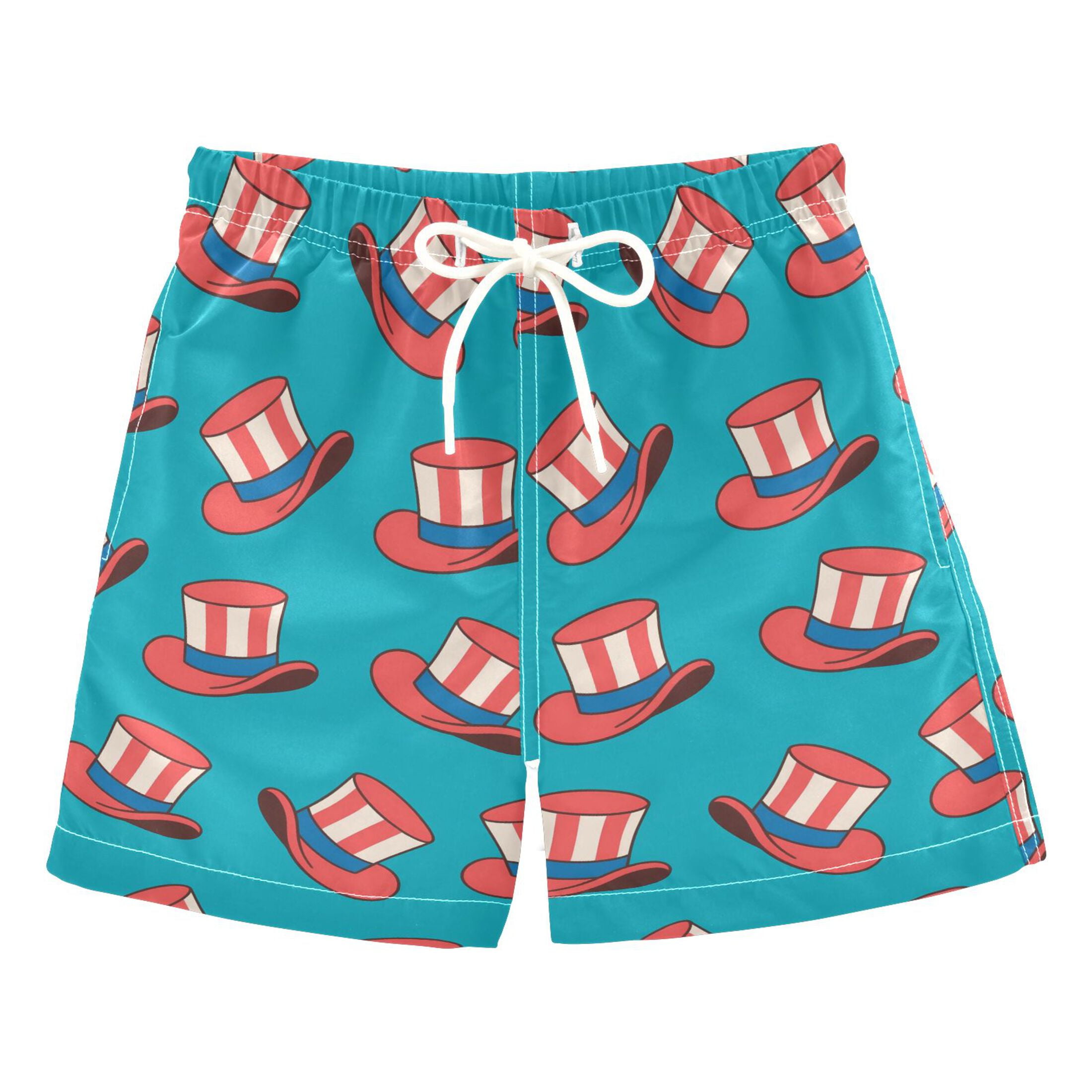 ALAZA Boys Swim Trunks Cute Hats Beach Board Shorts Swimsuit Toddler ...