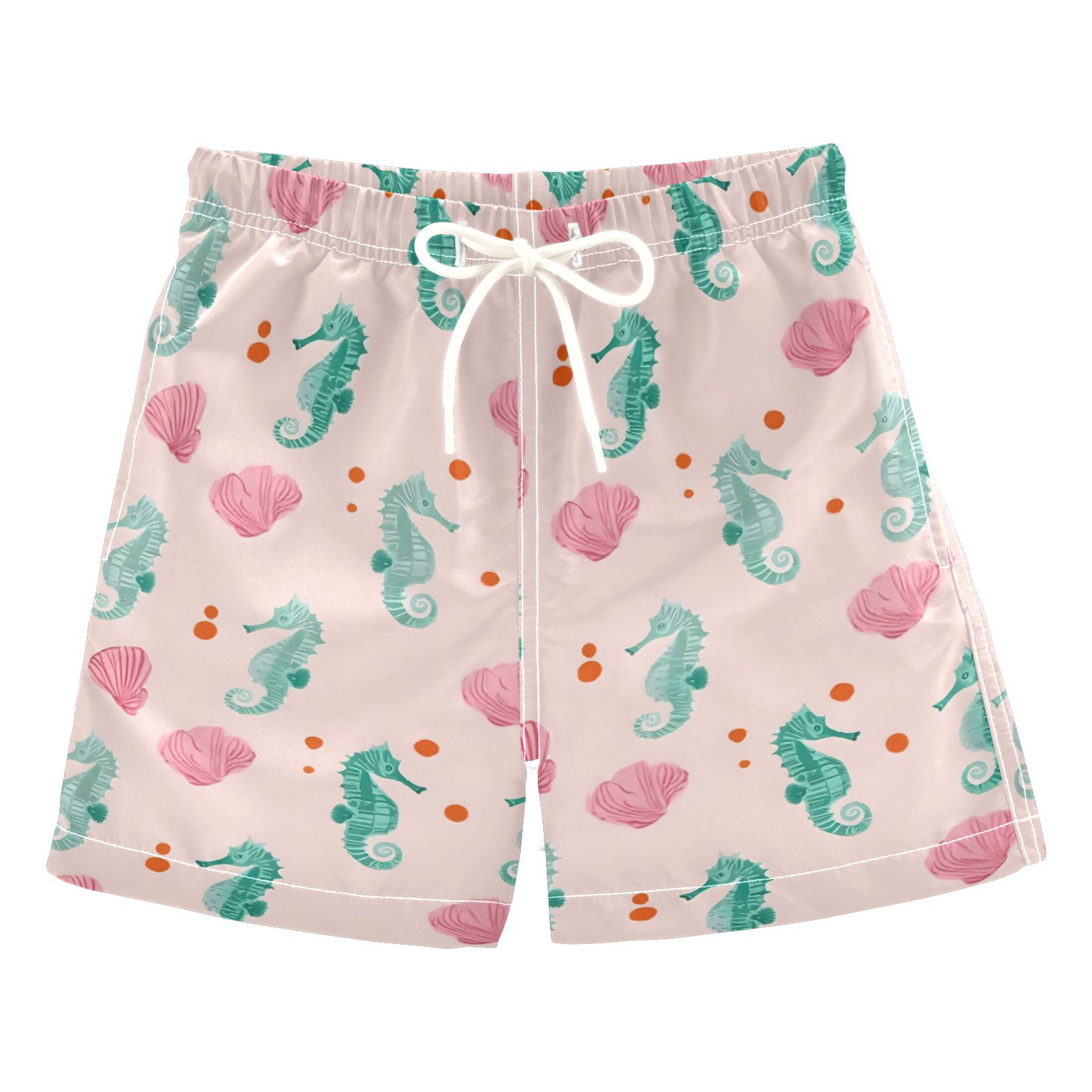 ALAZA Boys Swim Trunks Cute Seahorses Beach Board Shorts Swimsuit ...